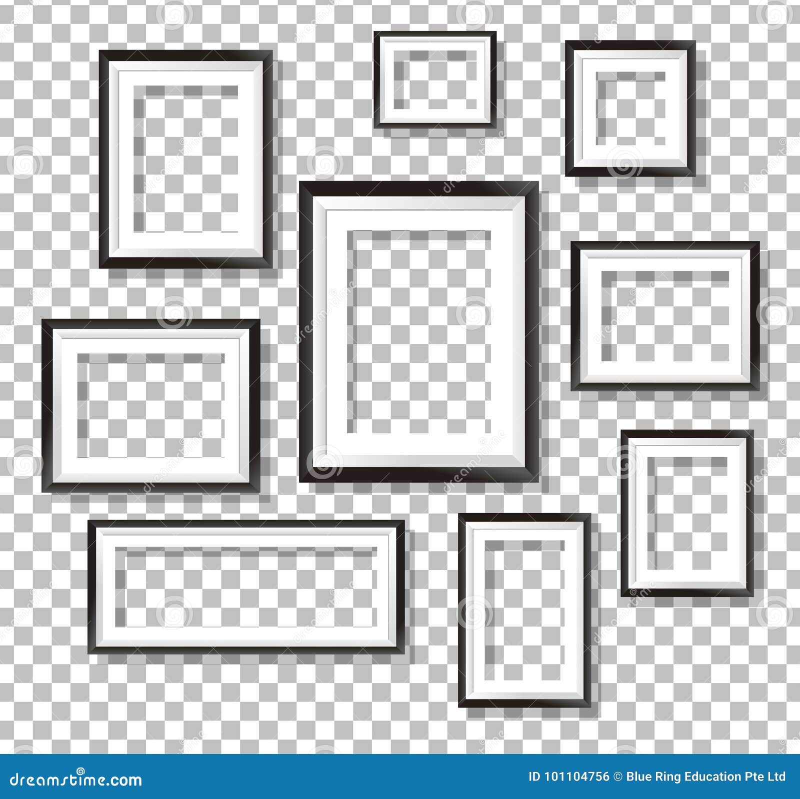 Picture Frames on Transparent Background Stock Vector - Illustration of ...