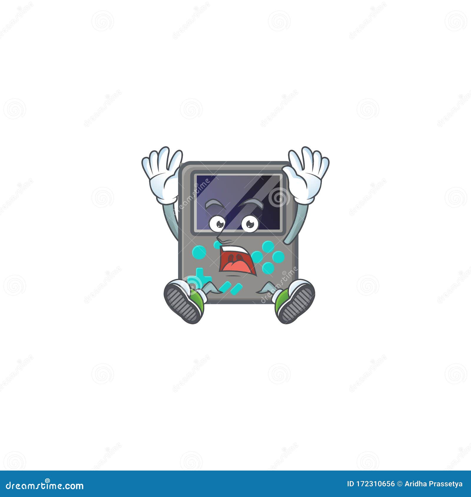 A Picture of Game Console Cartoon Design with Shocking Gesture Stock ...