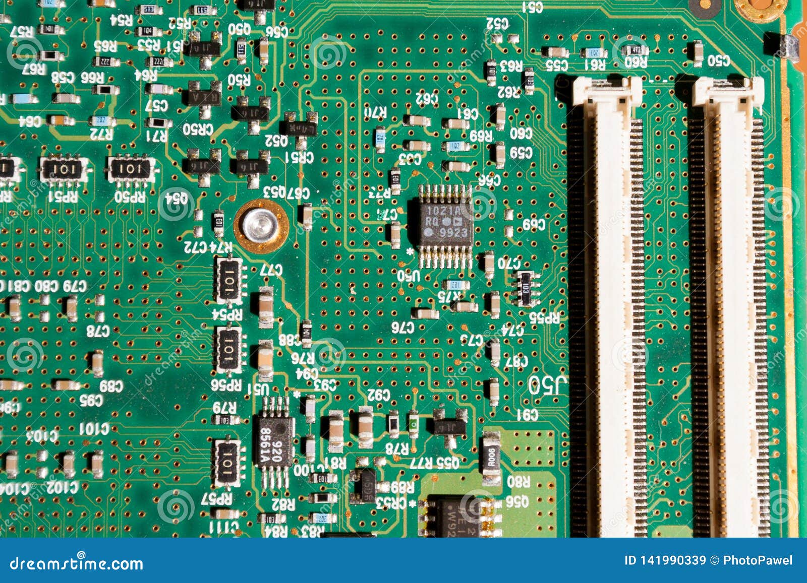 Picture of Green Printed Circuit Board - PCB. Computer Curcuit ...