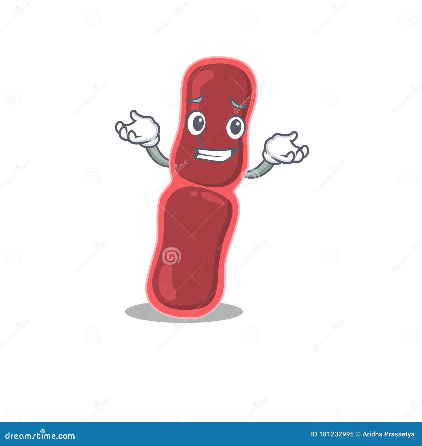 A Picture of Grinning Bacillus Bacteria Cartoon Design Concept Stock ...