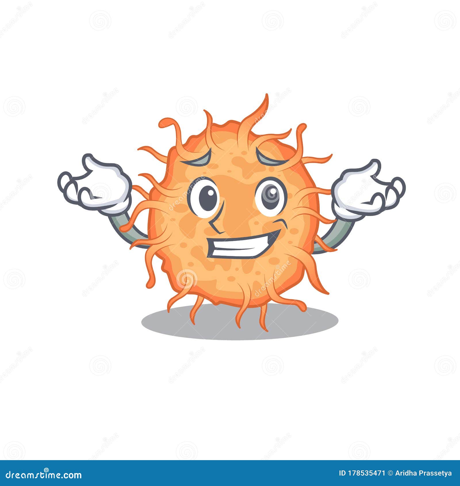 A Picture of Grinning Bacteria Endospore Cartoon Design Concept Stock ...