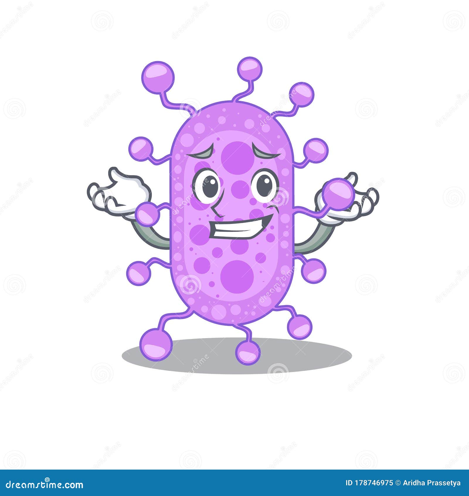 A Picture of Grinning Mycobacterium Cartoon Design Concept Stock Vector ...