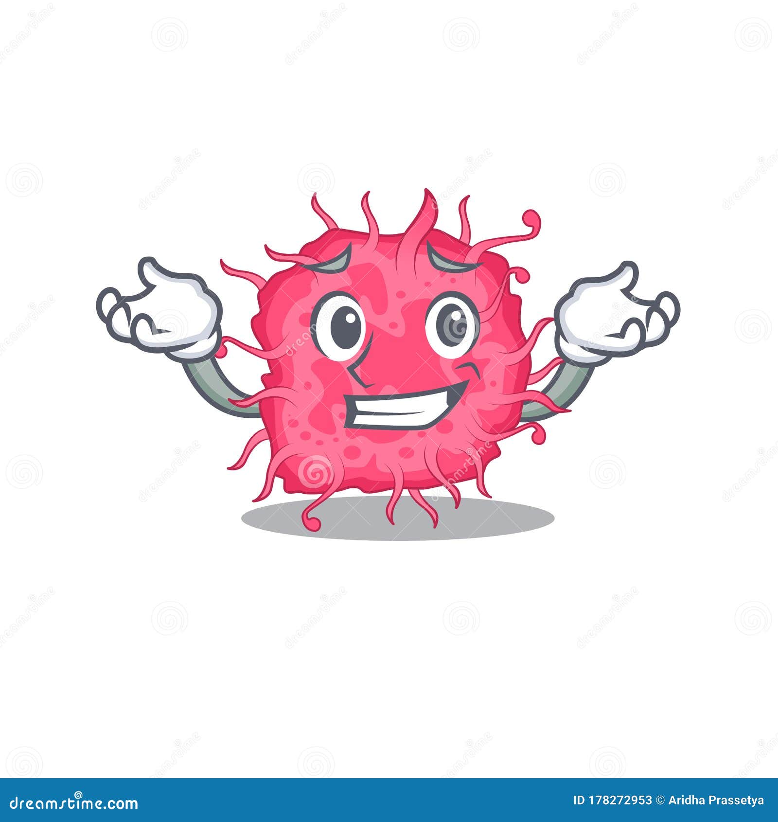 A Picture of Grinning Pathogenic Bacteria Cartoon Design Concept Stock ...