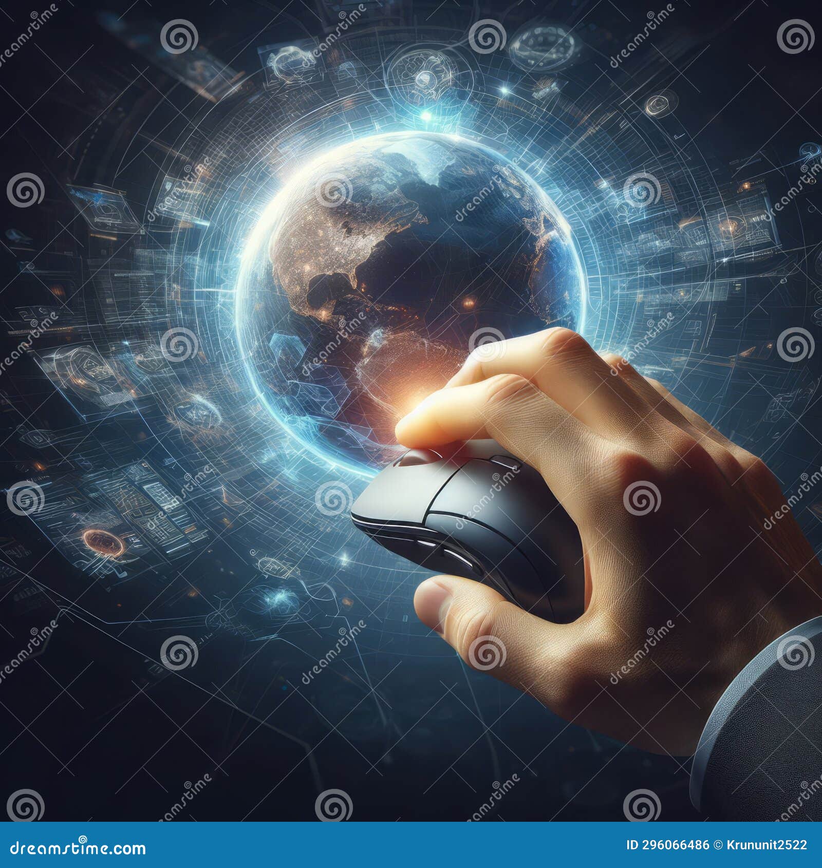 Hand using wireless mouse stock illustration. Illustration of organ ...