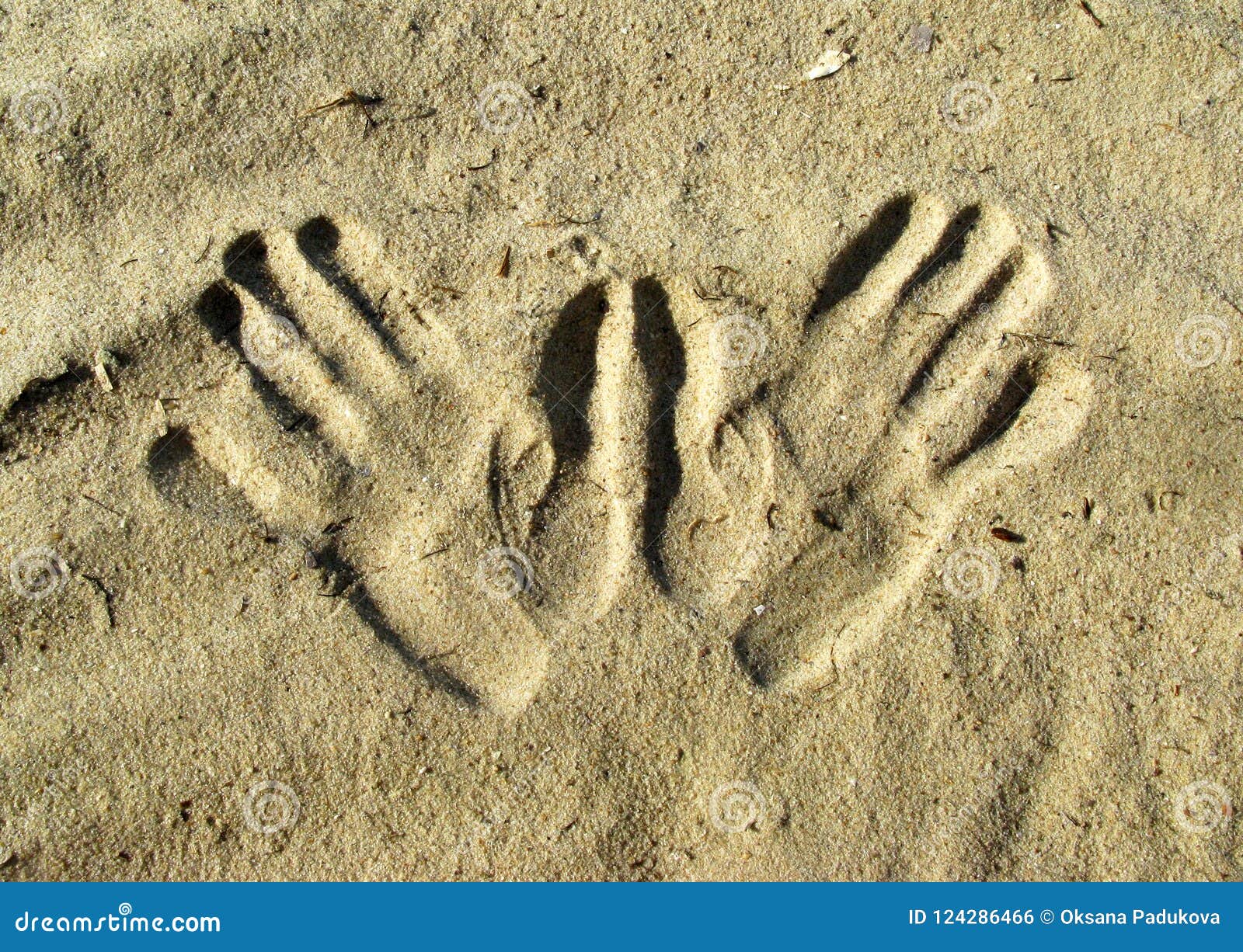 Drawing of the Hands on the Sand. Stock Photo - Image of symbol, drawn ...