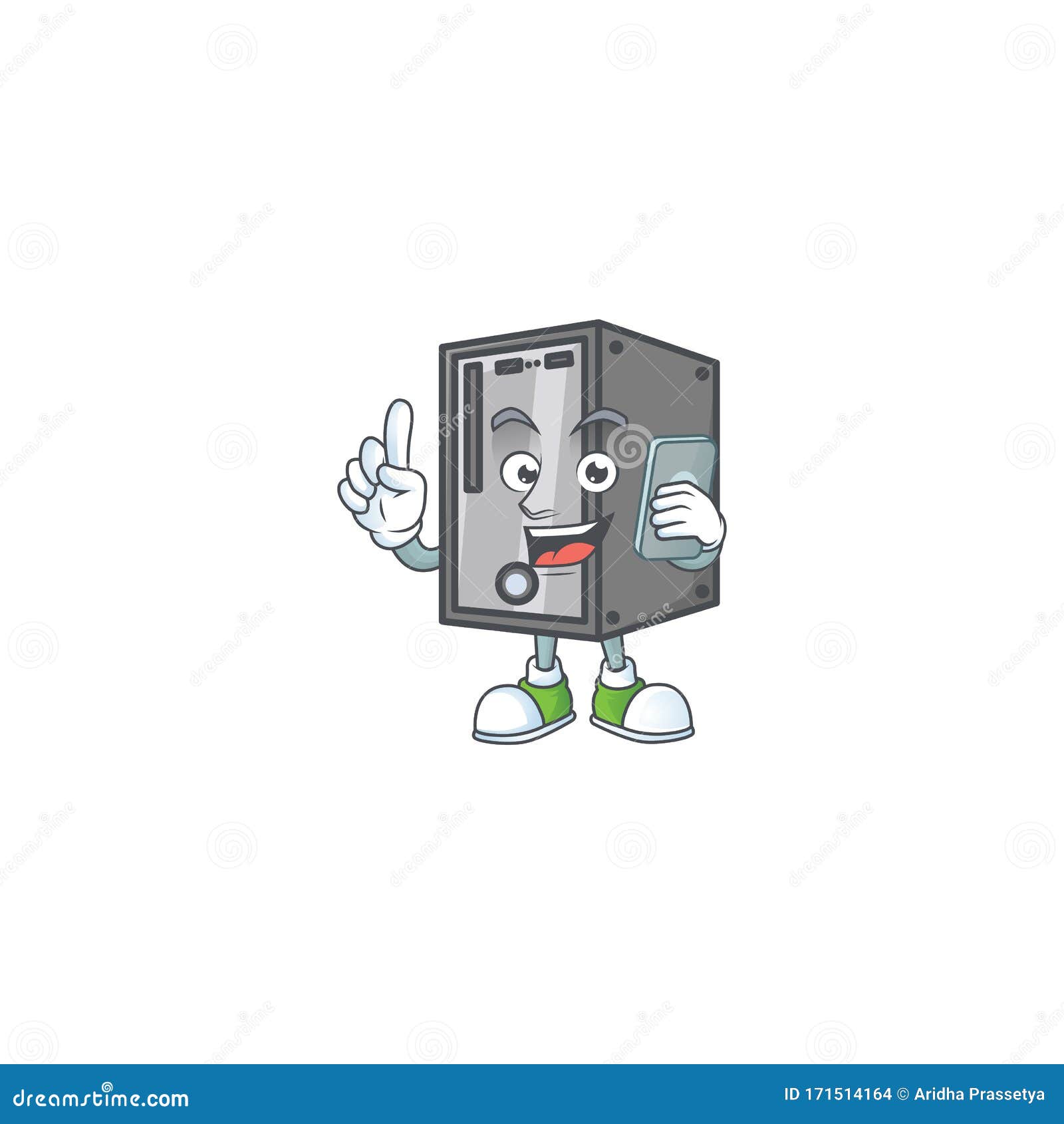 A Picture of Happy CPU Speaking on the Phone Stock Vector ...