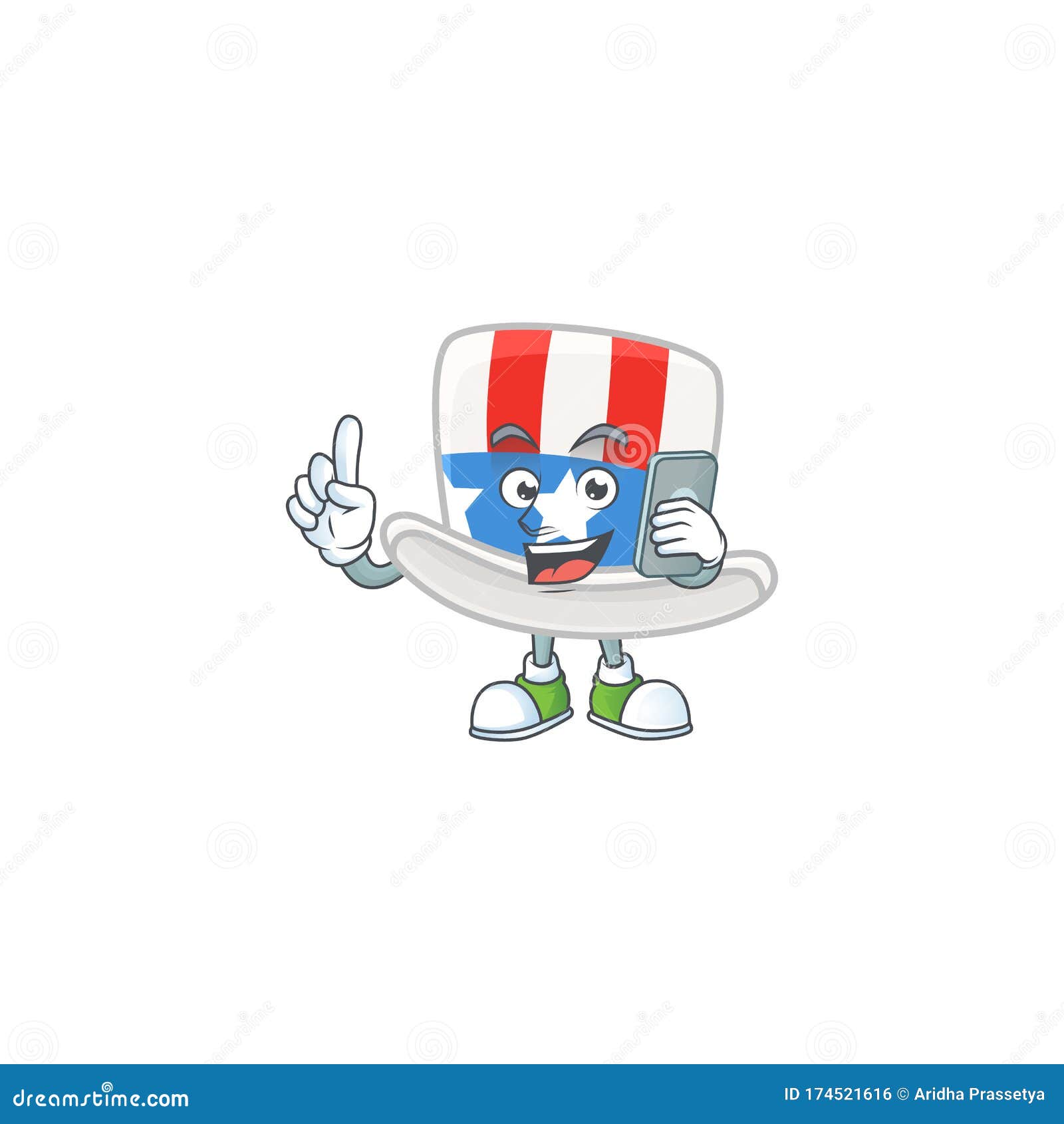 A Picture of Happy Uncle Sam Hat Speaking on the Phone Stock Vector ...