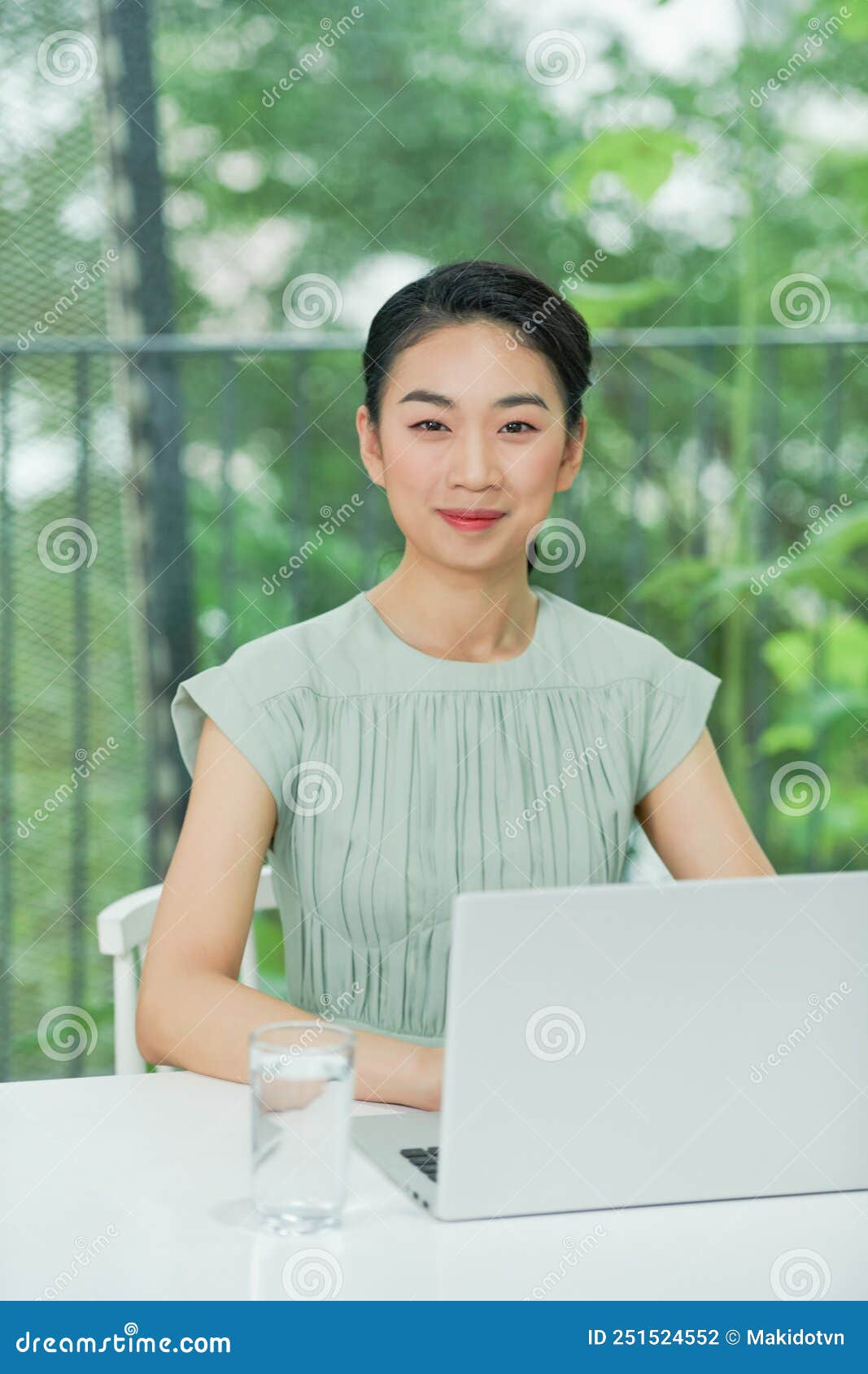 Picture of Happy Woman with Laptop Computer Stock Photo - Image of ...