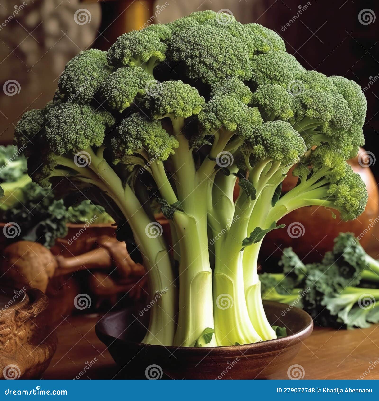A Head of Tender Broccoli Like a Tree Stock Illustration - Illustration ...