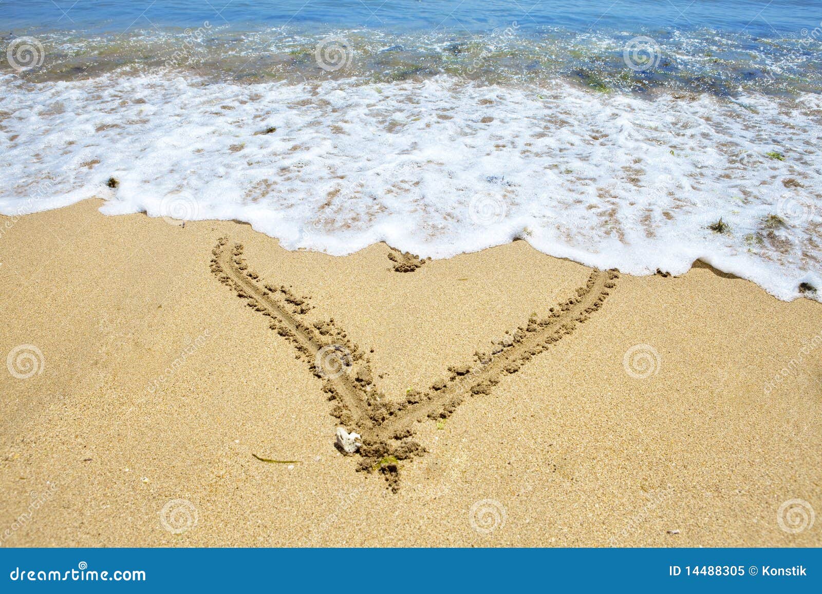 Picture of heart on sand stock image. Image of tropics - 14488305