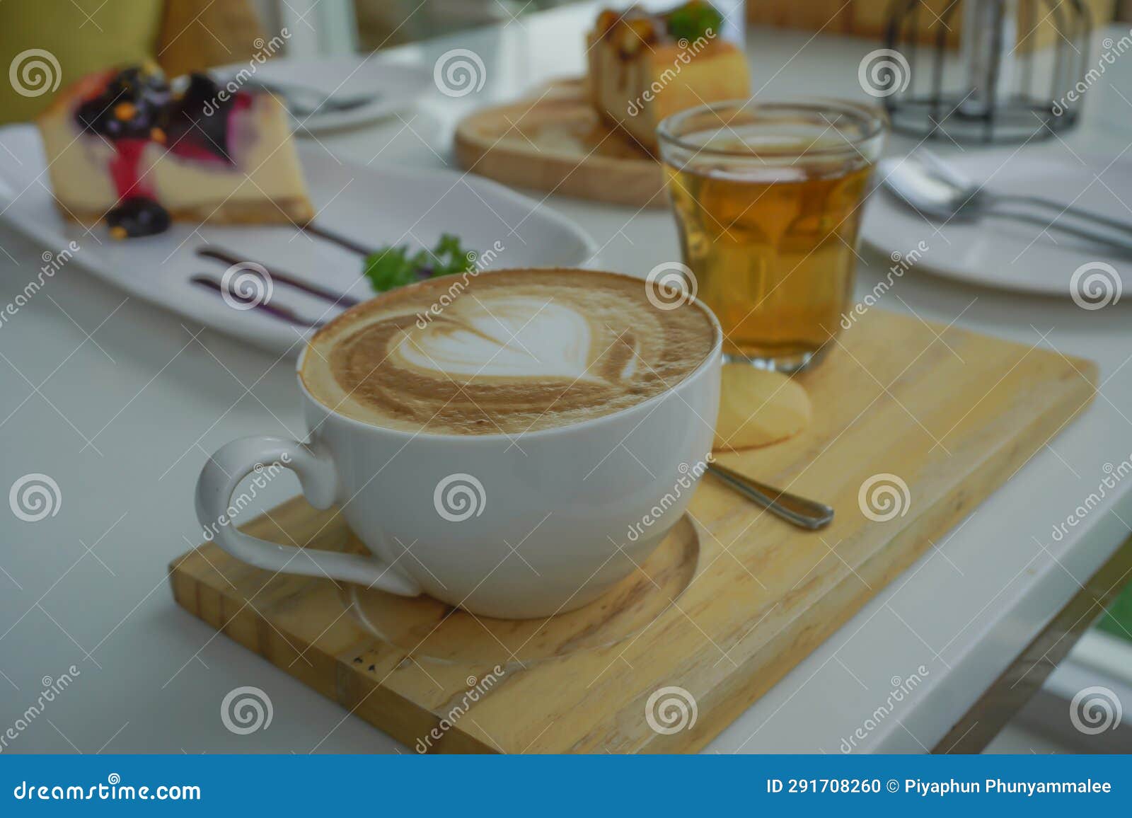 Picture Hot Latte Coffee with a Mellow Taste. Stock Photo - Image of ...