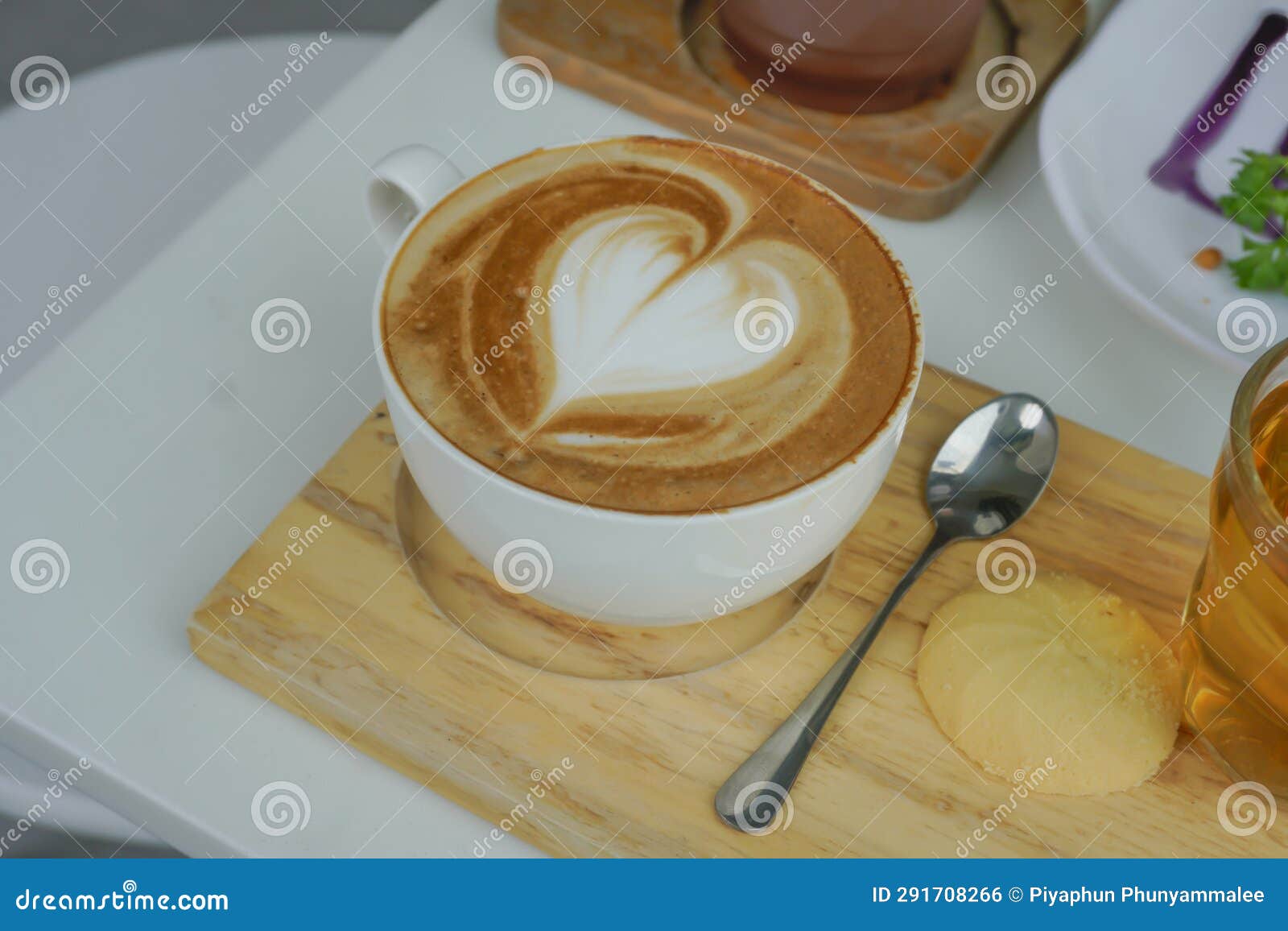 Picture Hot Latte Coffee with a Mellow Taste. Stock Photo - Image of ...