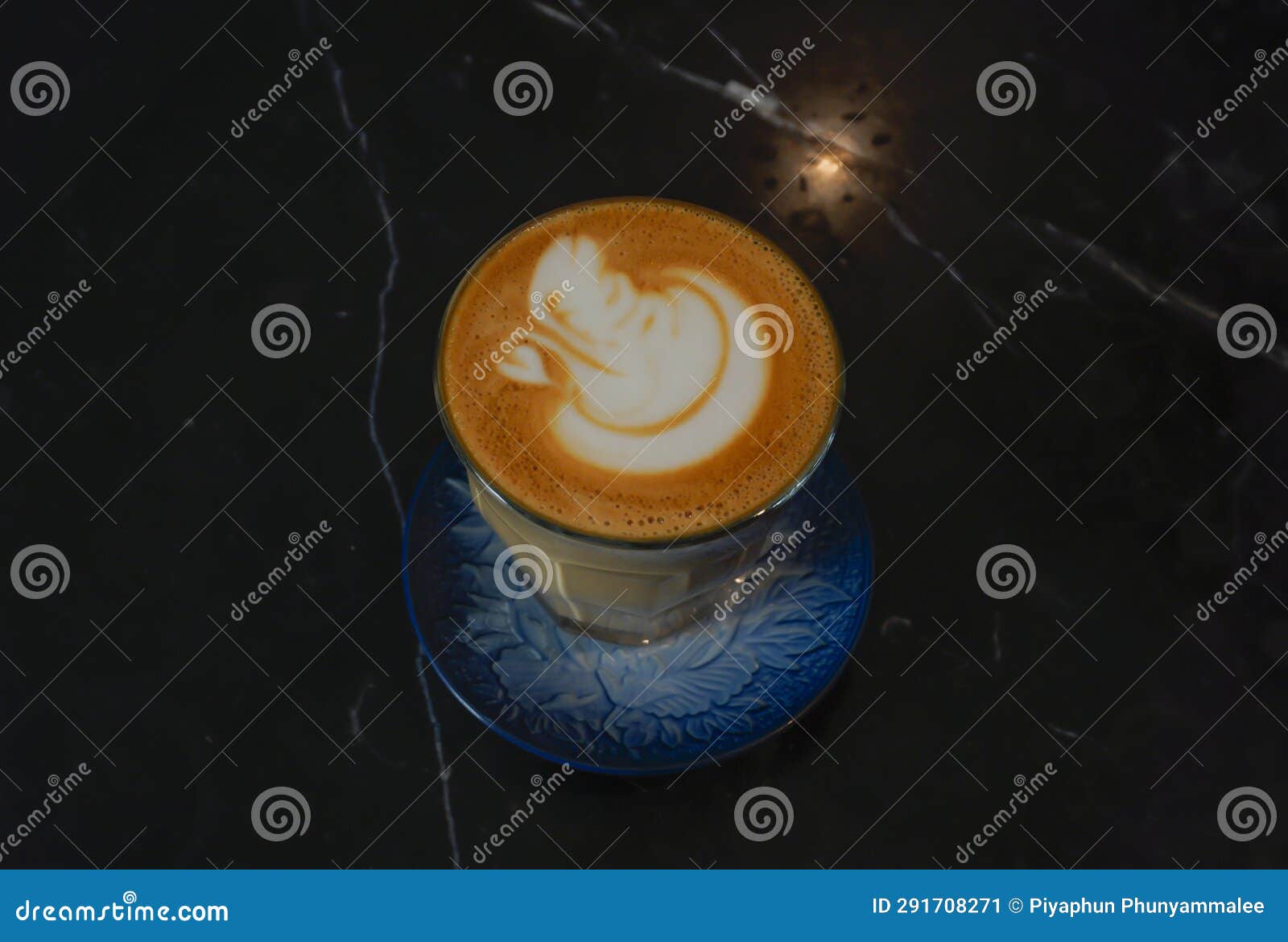 Picture Hot Latte Coffee with a Mellow Taste. Stock Image - Image of ...