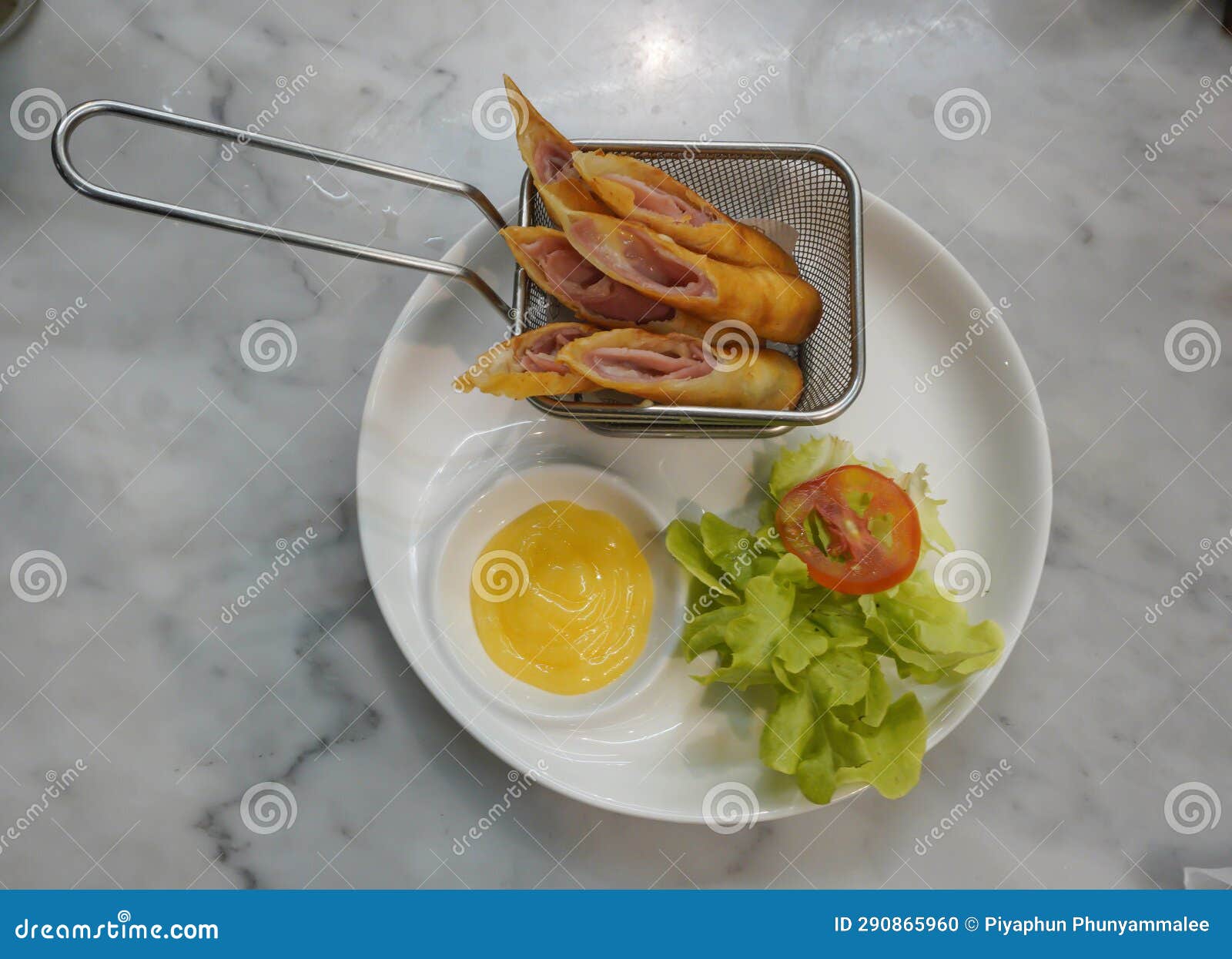 Picture Hot Spring Rolls Stuffed with Ham and Cheese Stock Photo ...