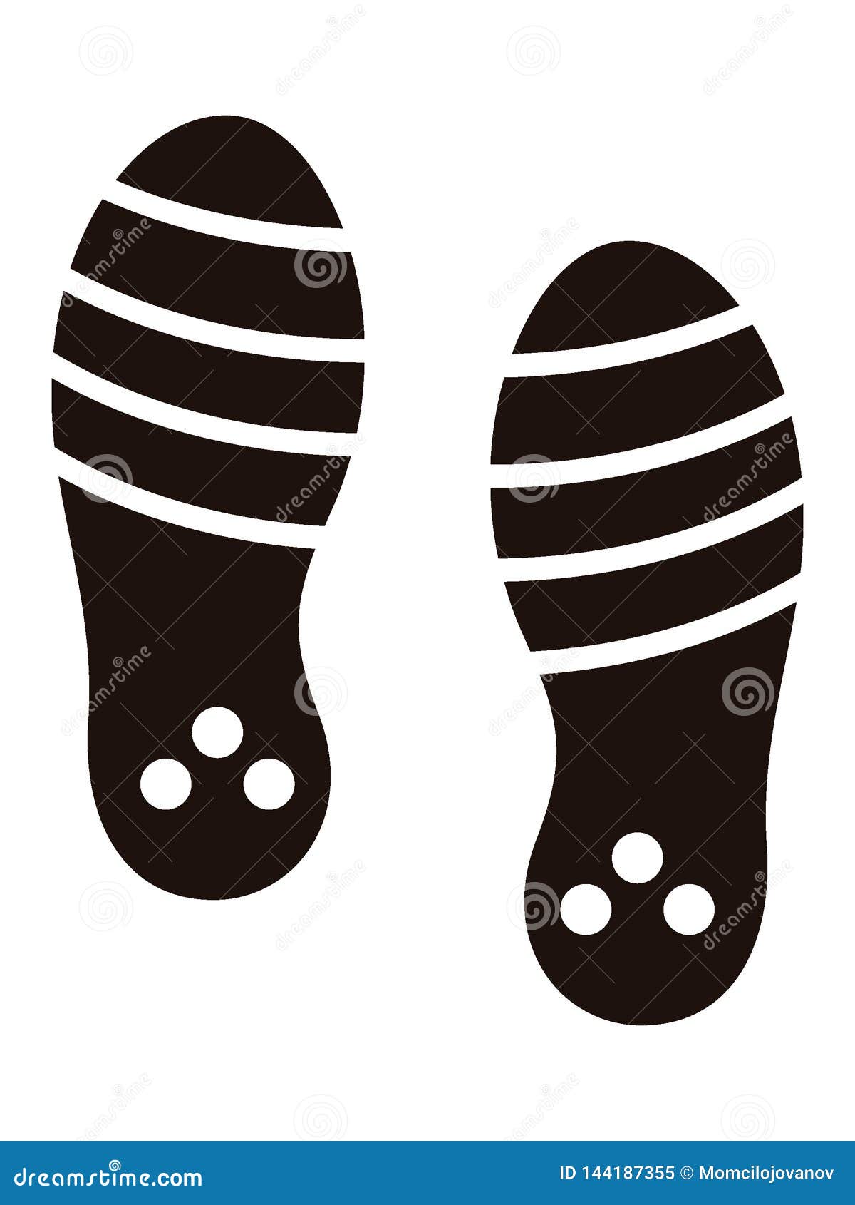 Human Shoe Sole Footprint Silhouettes Vector Illustration ...