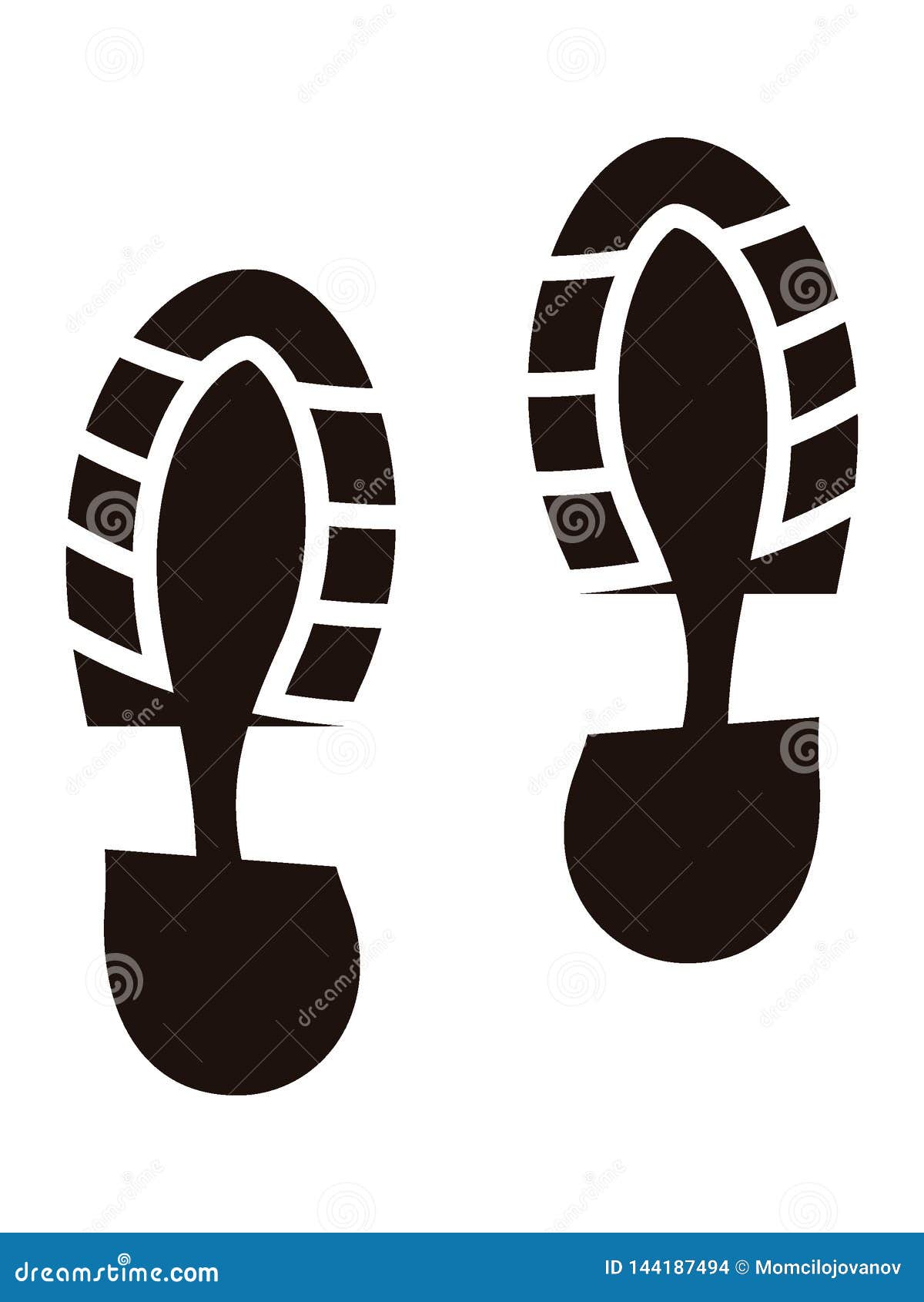 Human Shoe Footprint Icon. Vector Footwears. Flat Style. Black ...