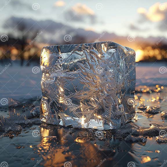 Picture an Ice Cube, Its Crystalline Texture Revealing Distinctive ... Picture an Ice Cube, Its Crystalline Texture Revealing Distinctive ...