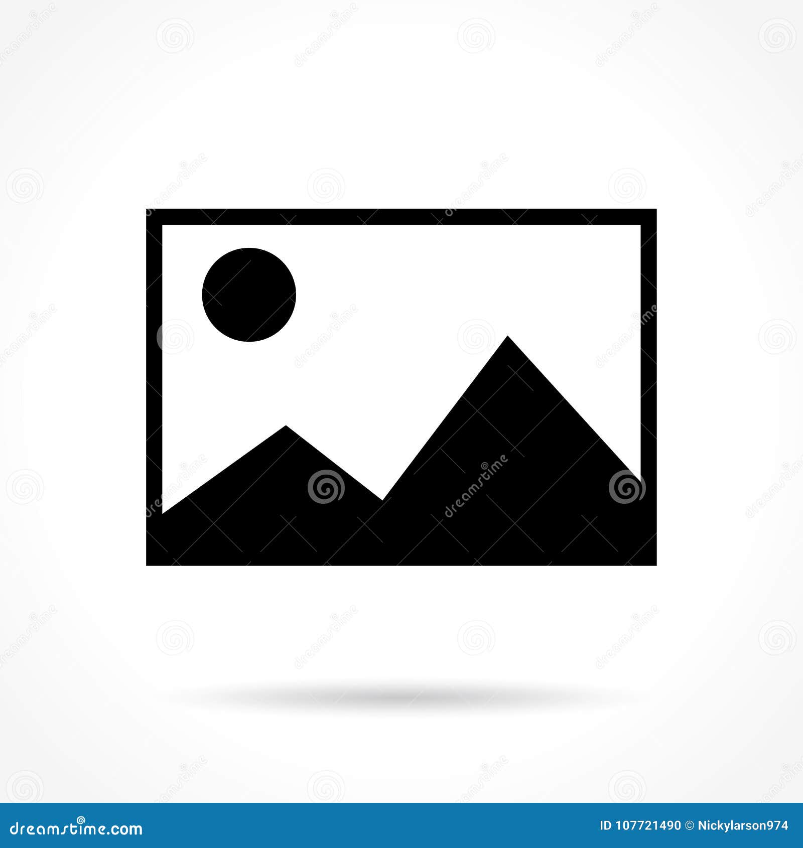 Picture Icon on White Background Stock Vector - Illustration of ...