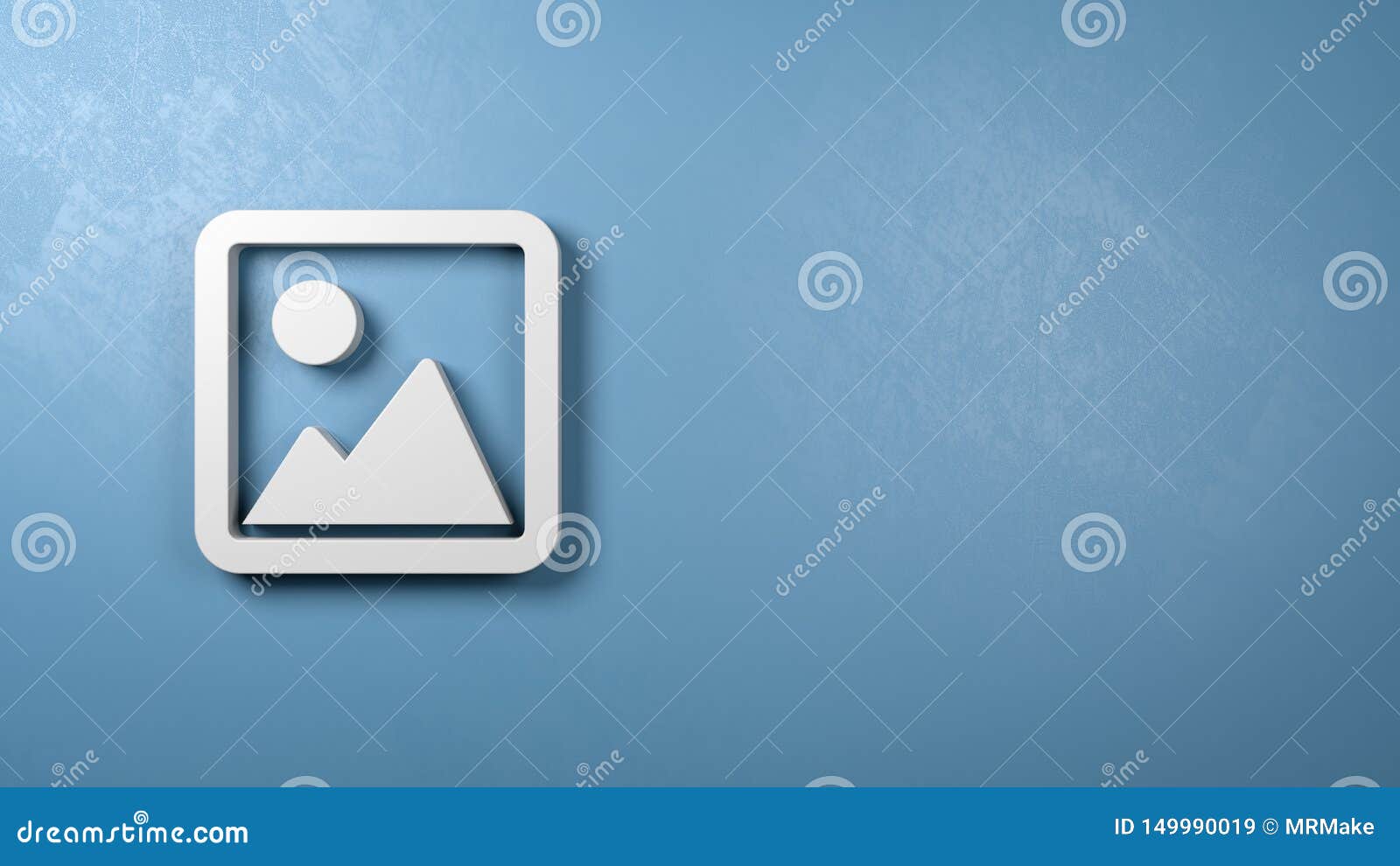 Picture Image Symbol on Blue Background Stock Illustration ...