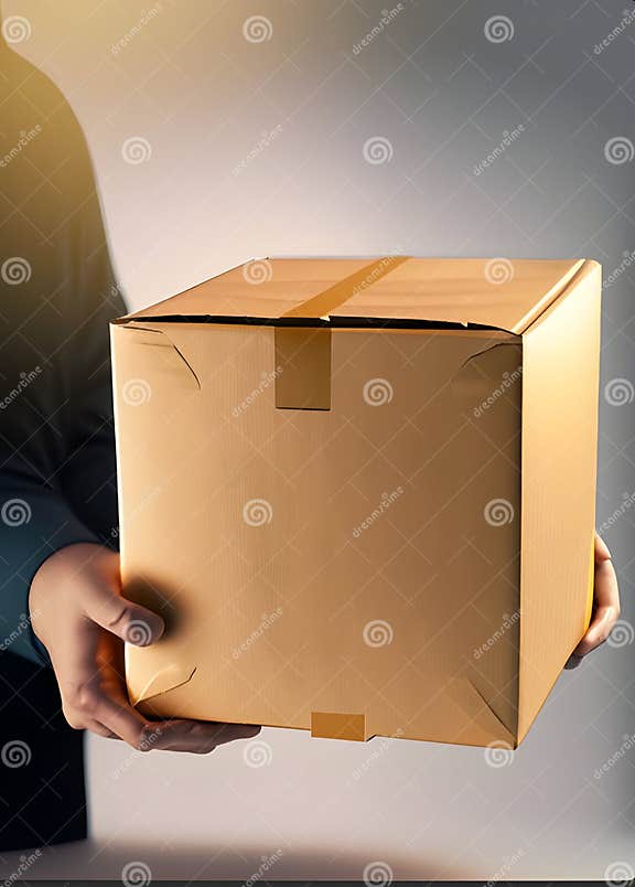 Picture of an Improperly Packed Parcel Box, Package Damaged. Stock ...
