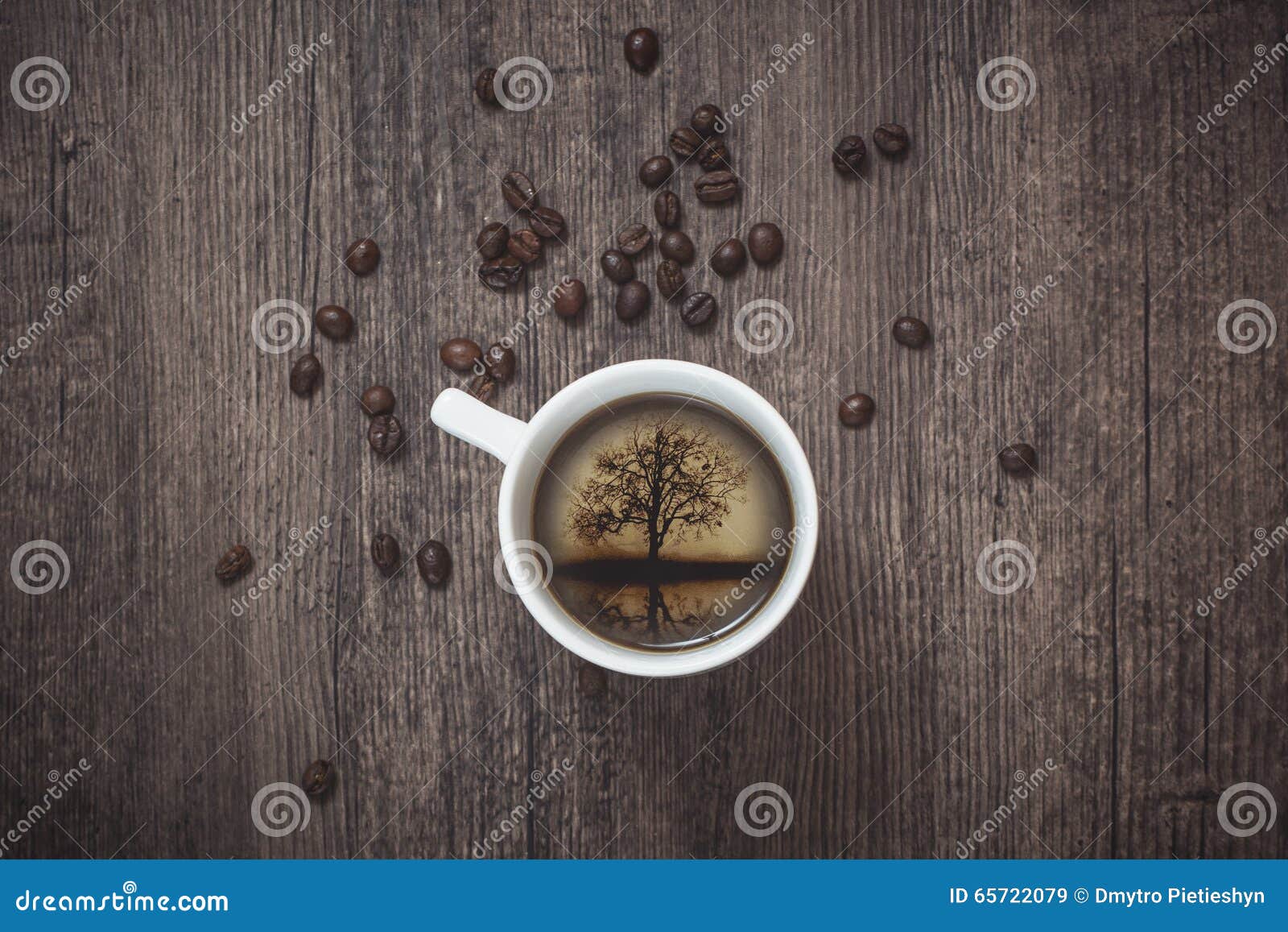 Picture Inside the Coffee Cap Stock Image - Image of abstract, lake ...