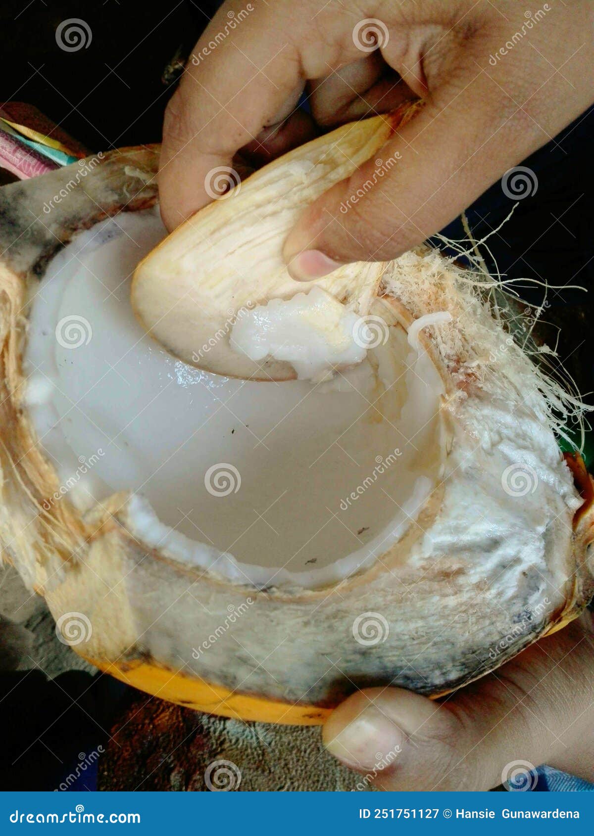 Picture of an Inside of the King Coconut Fruit Stock Image - Image of ...