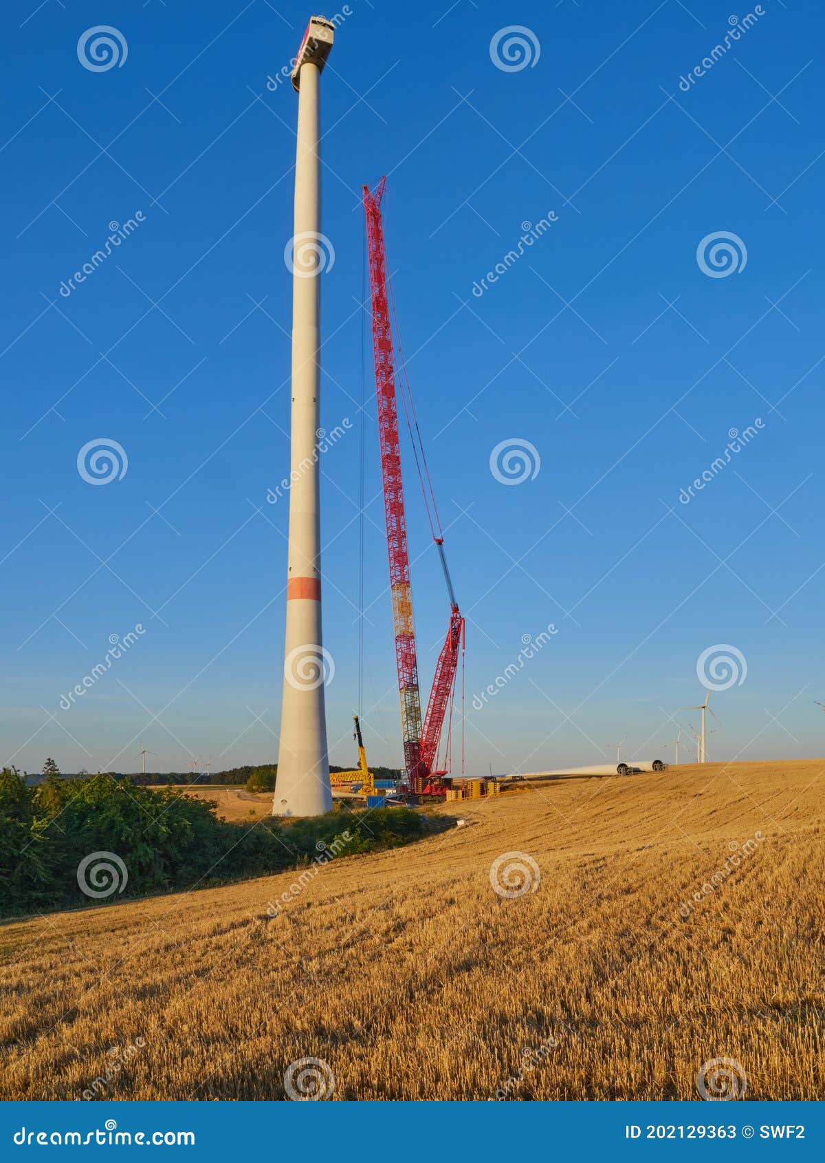 Picture of the Installation of a Windmill Stock Image - Image of ...