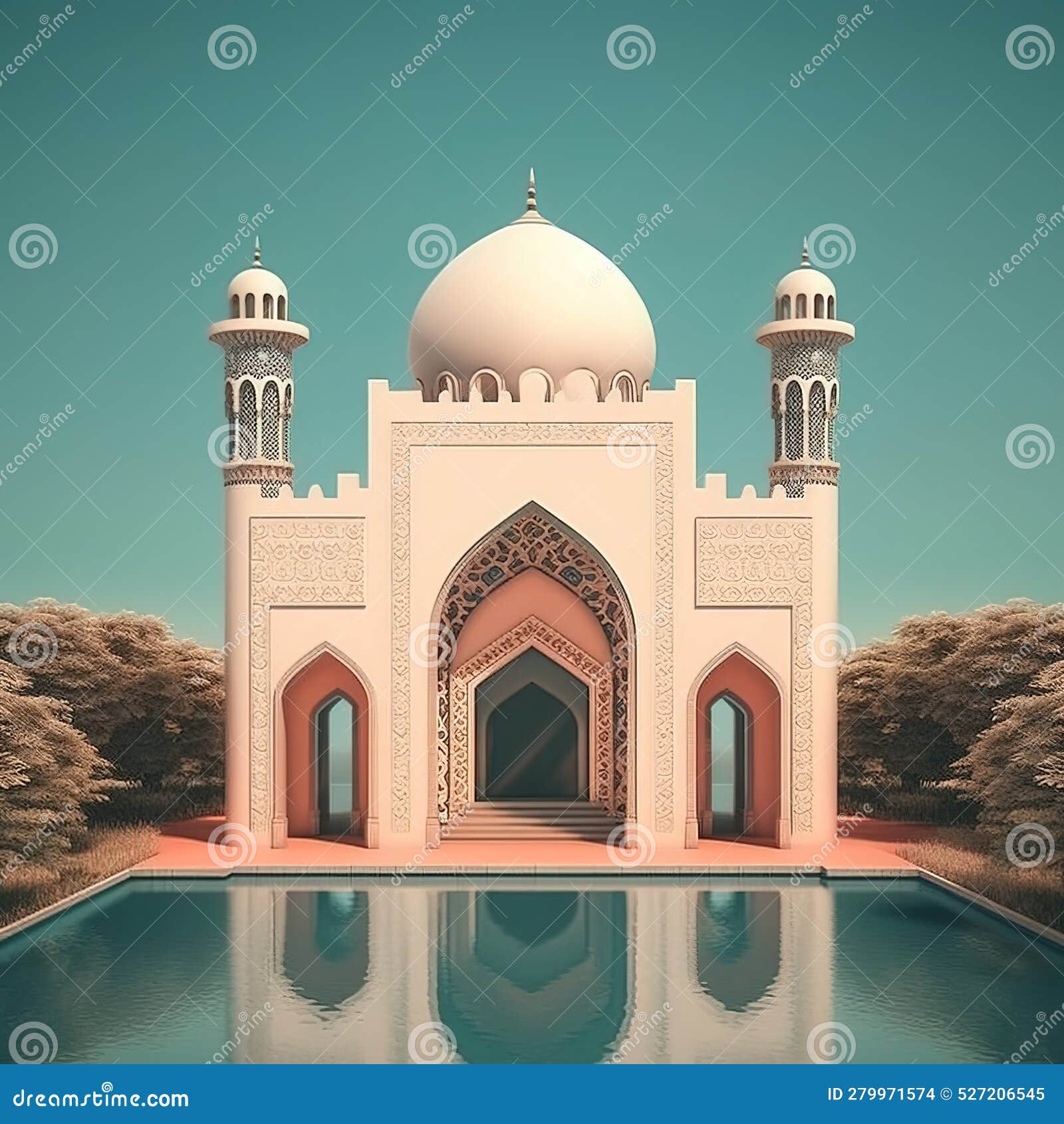 Picture of Islamic Mosque Architecture.AI Generated Stock Illustration ...