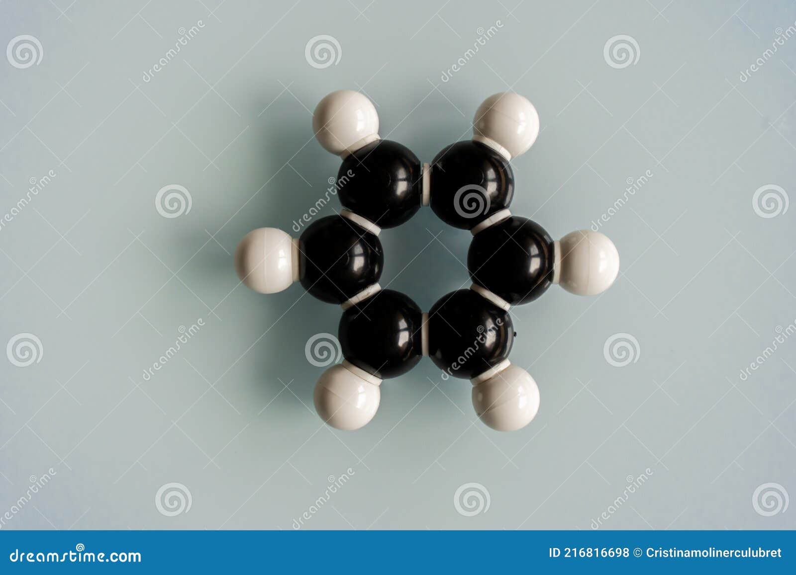 Isolated Molecular Model of Benzene Stock Photo - Image of double ...