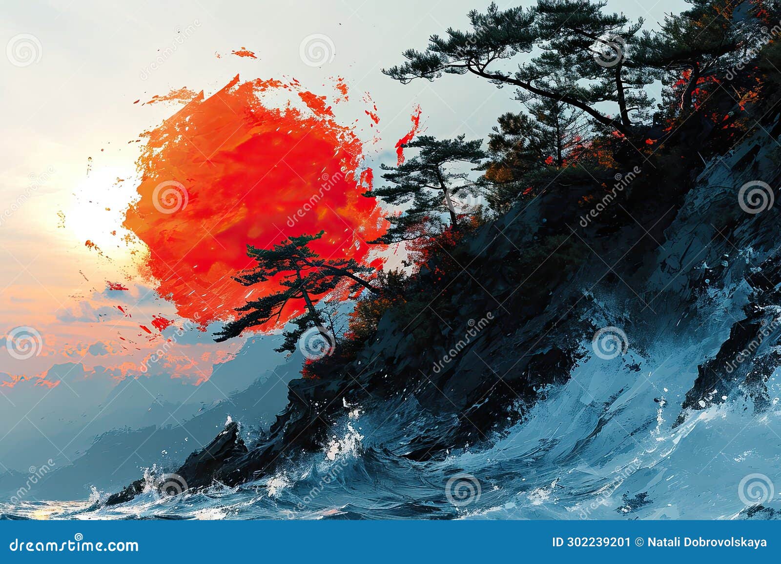 The Picture of Japanese Flag with Red Sun on White Background Stock ...