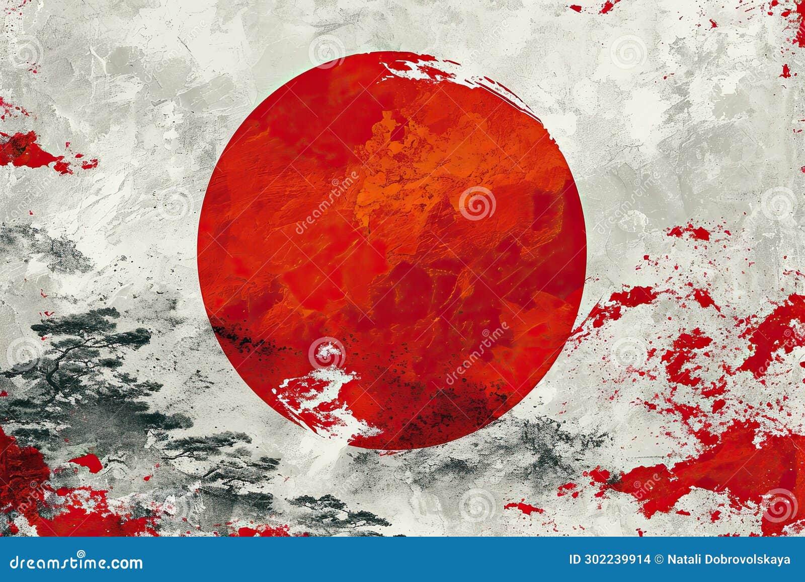 The Picture of Japanese Flag with Red Sun on White Background Stock ...