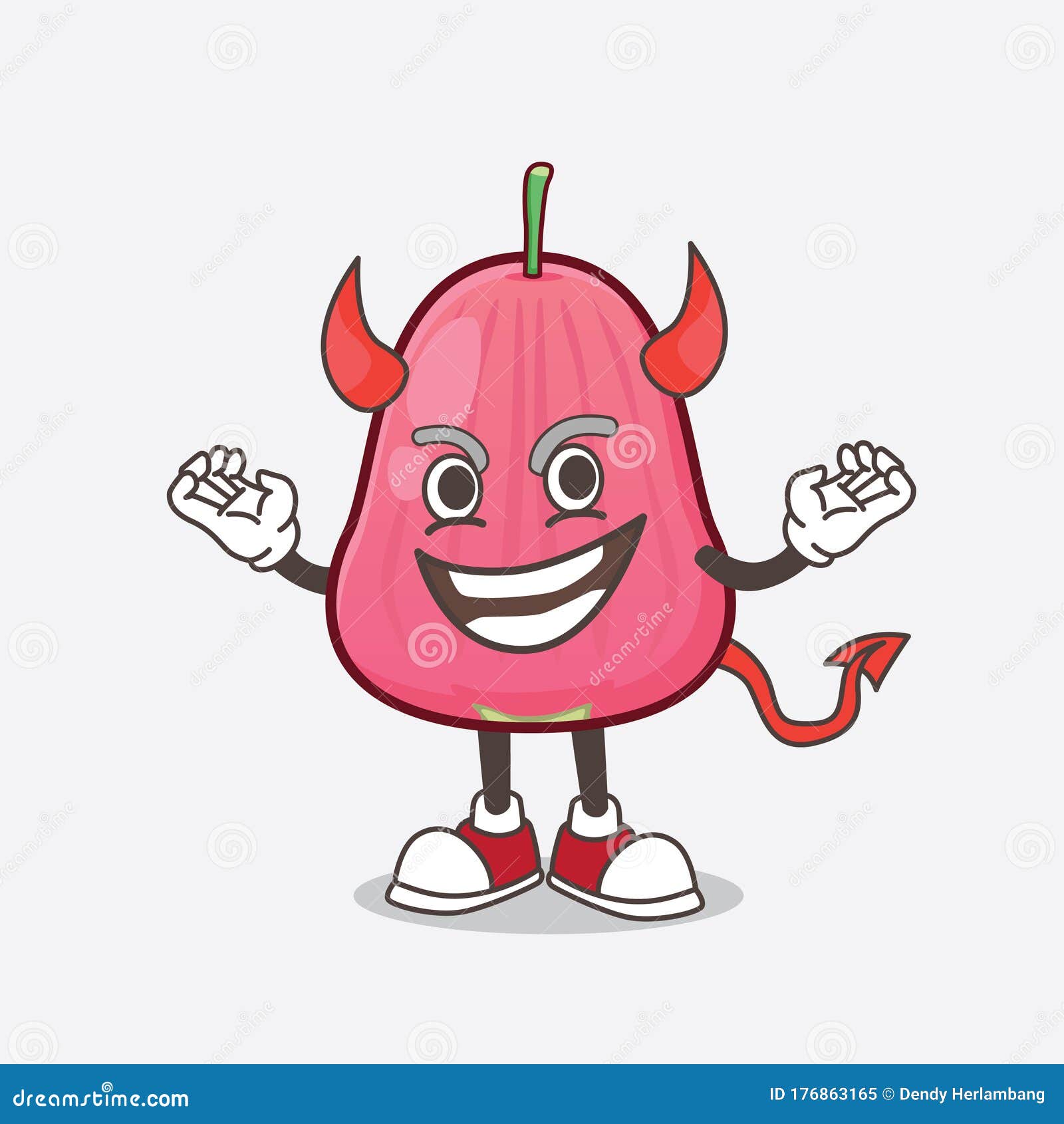 Java Apple Cartoon Mascot Character As Cruel Devil Stock Vector ...