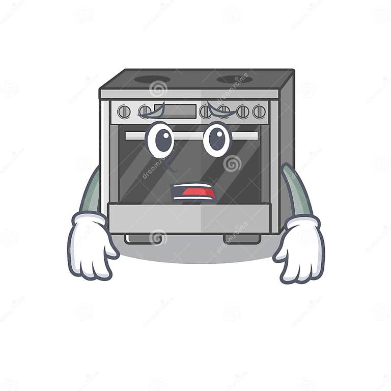 A Picture of Kitchen Stove Having an Afraid Face Stock Vector ...