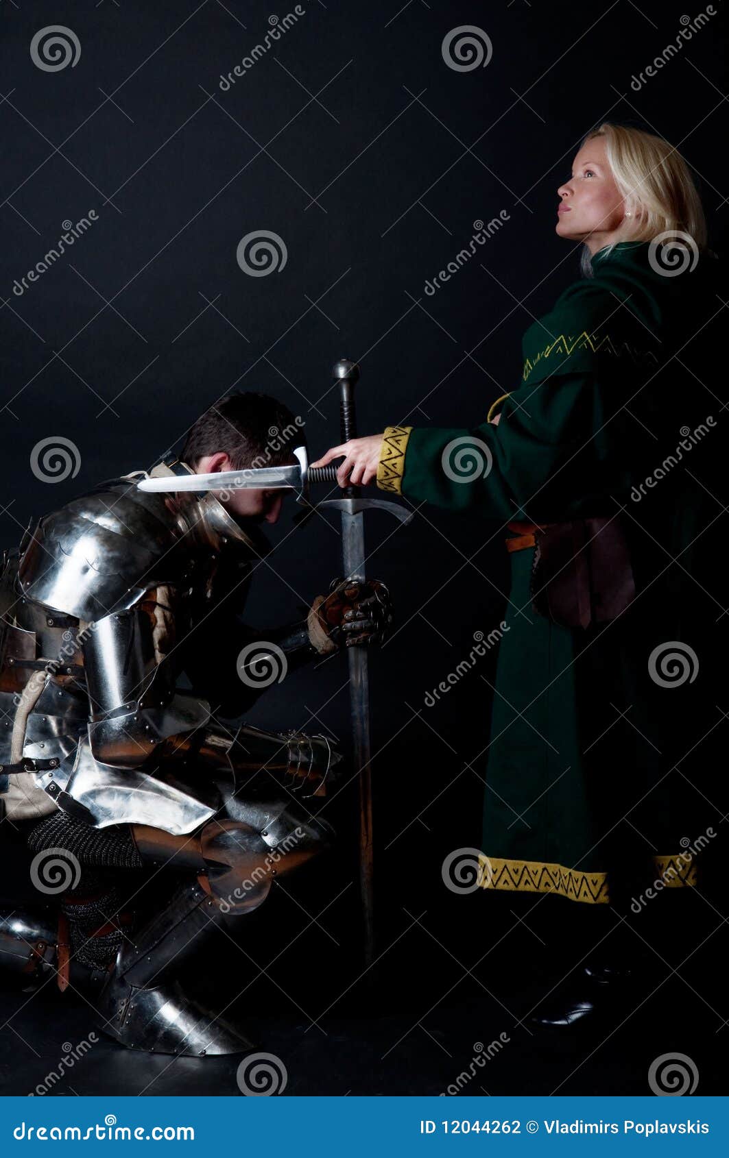 Picture of lady and knight stock photo. Image of cloak - 12044262