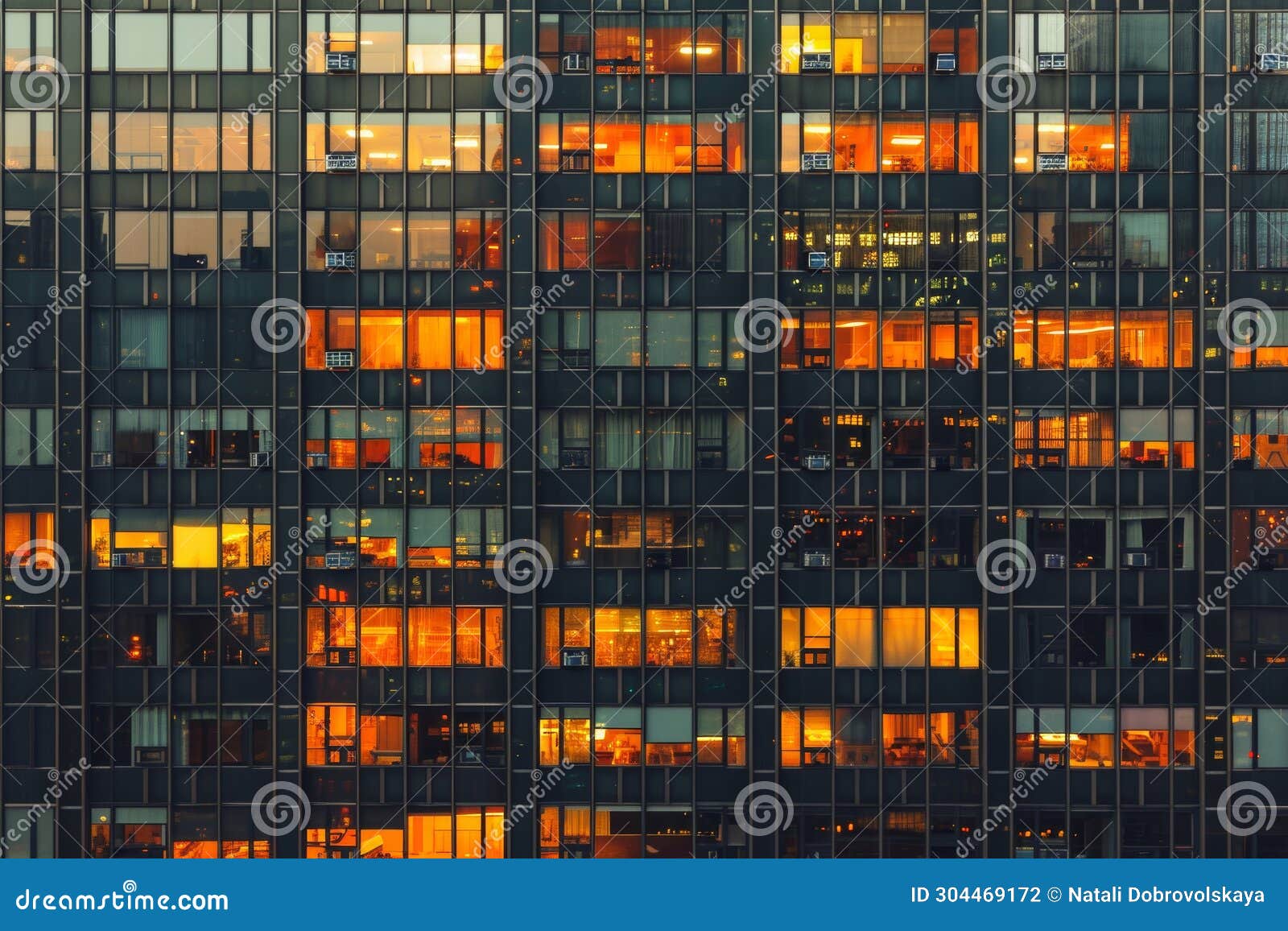 A Picture of a Large Building with Many Window,pattern Stock Photo ...