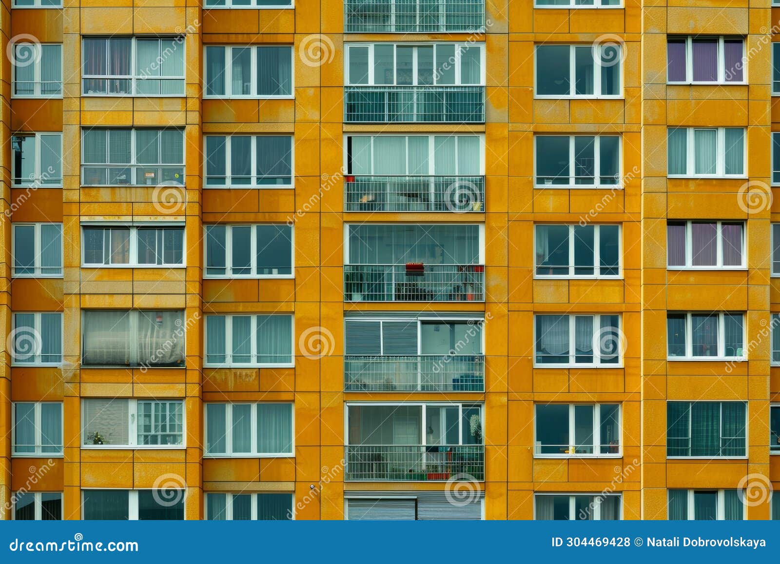A Picture of a Large Building with Many Window,pattern Stock Photo ...