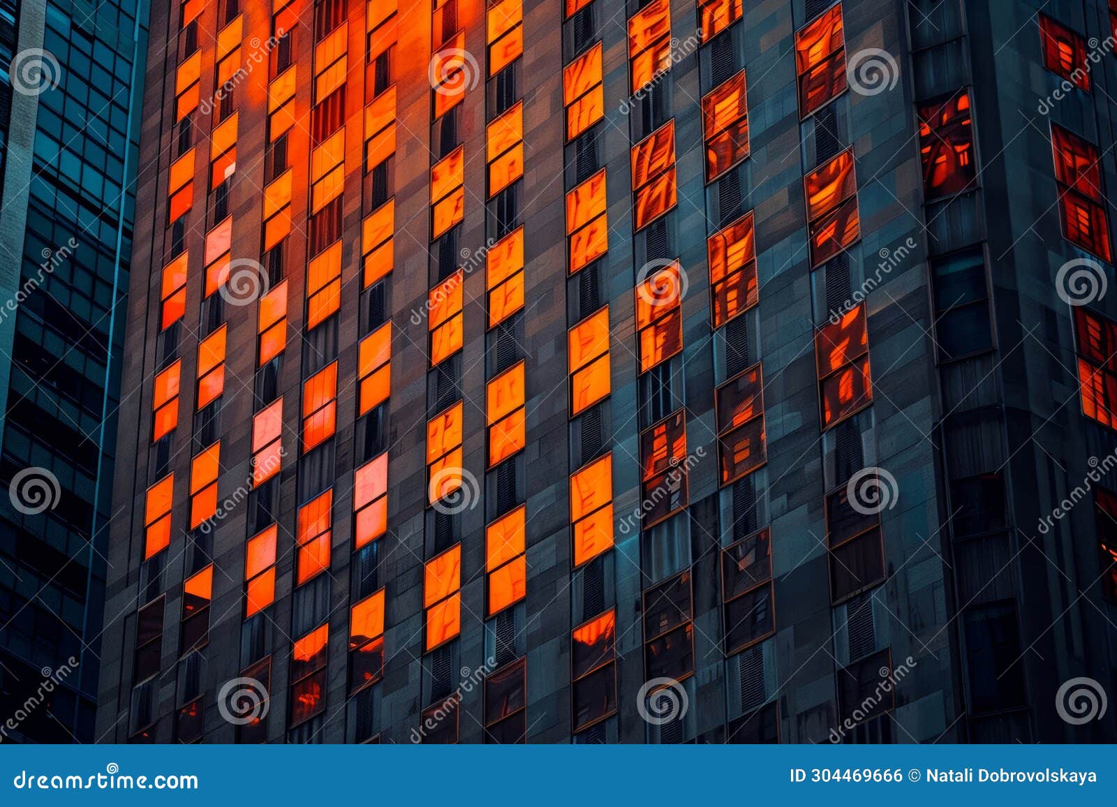 A Picture of a Large Building with Many Window,pattern Stock Photo ...