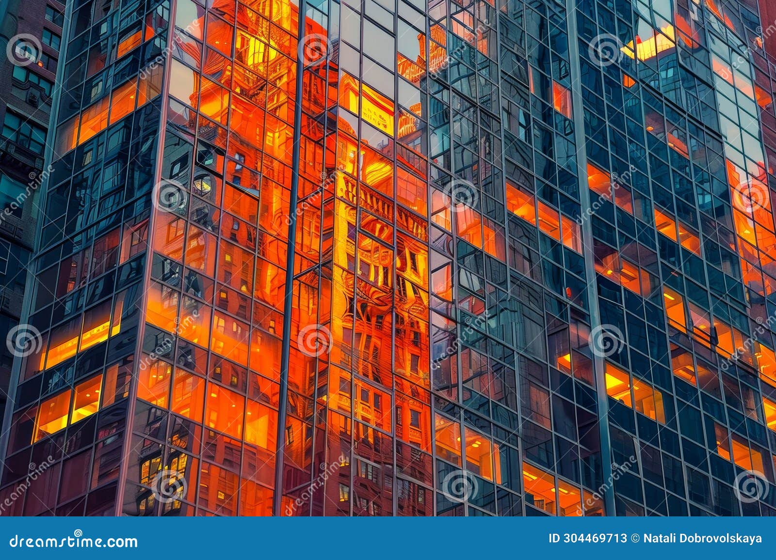 A Picture of a Large Building with Many Window,pattern Stock Image ...