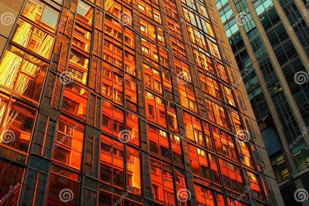 A Picture of a Large Building with Many Window,pattern Stock Image ...