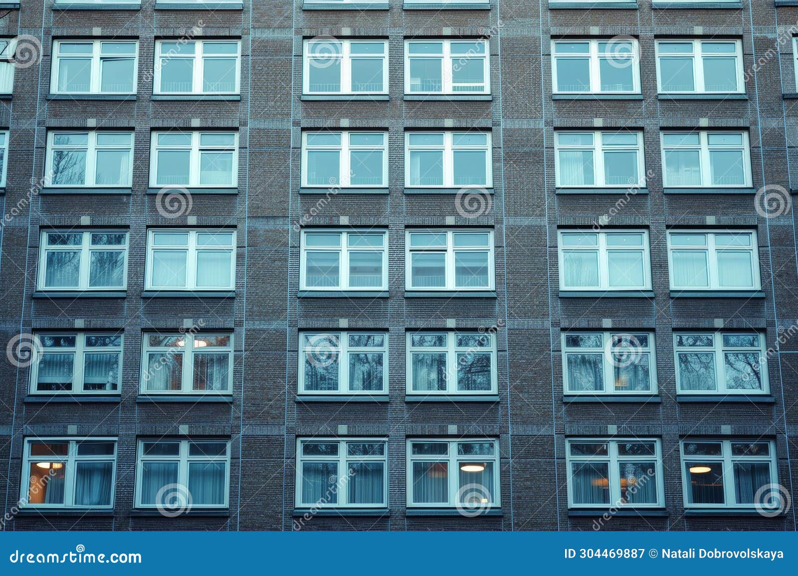 A Picture of a Large Building with Many Window,pattern Stock Image ...