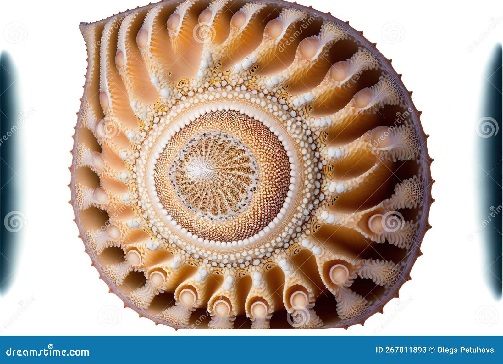 A Picture of a Large Shell with a Circular Design on it S Side and a ...