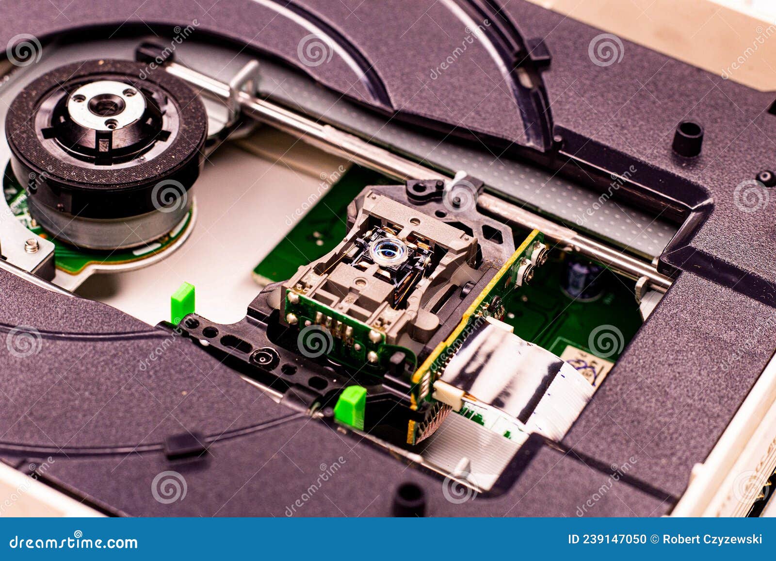 Laser from an Old Computer Dvd Reader. Stock Photo - Image of cable ...