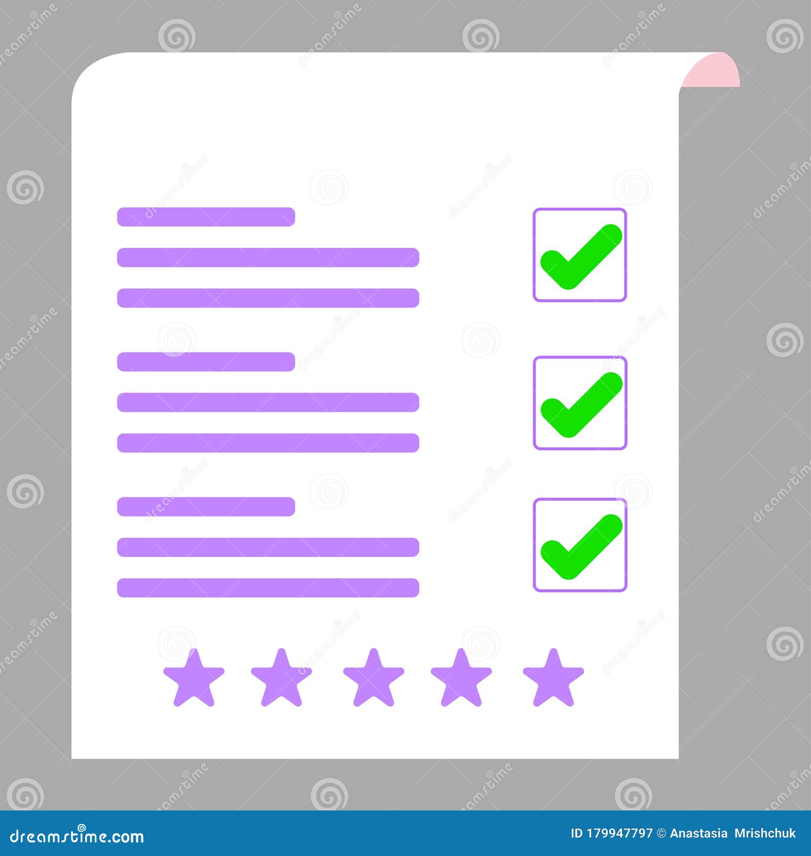 Picture of a Leaf with Check Marks on a White Background. Vector ...