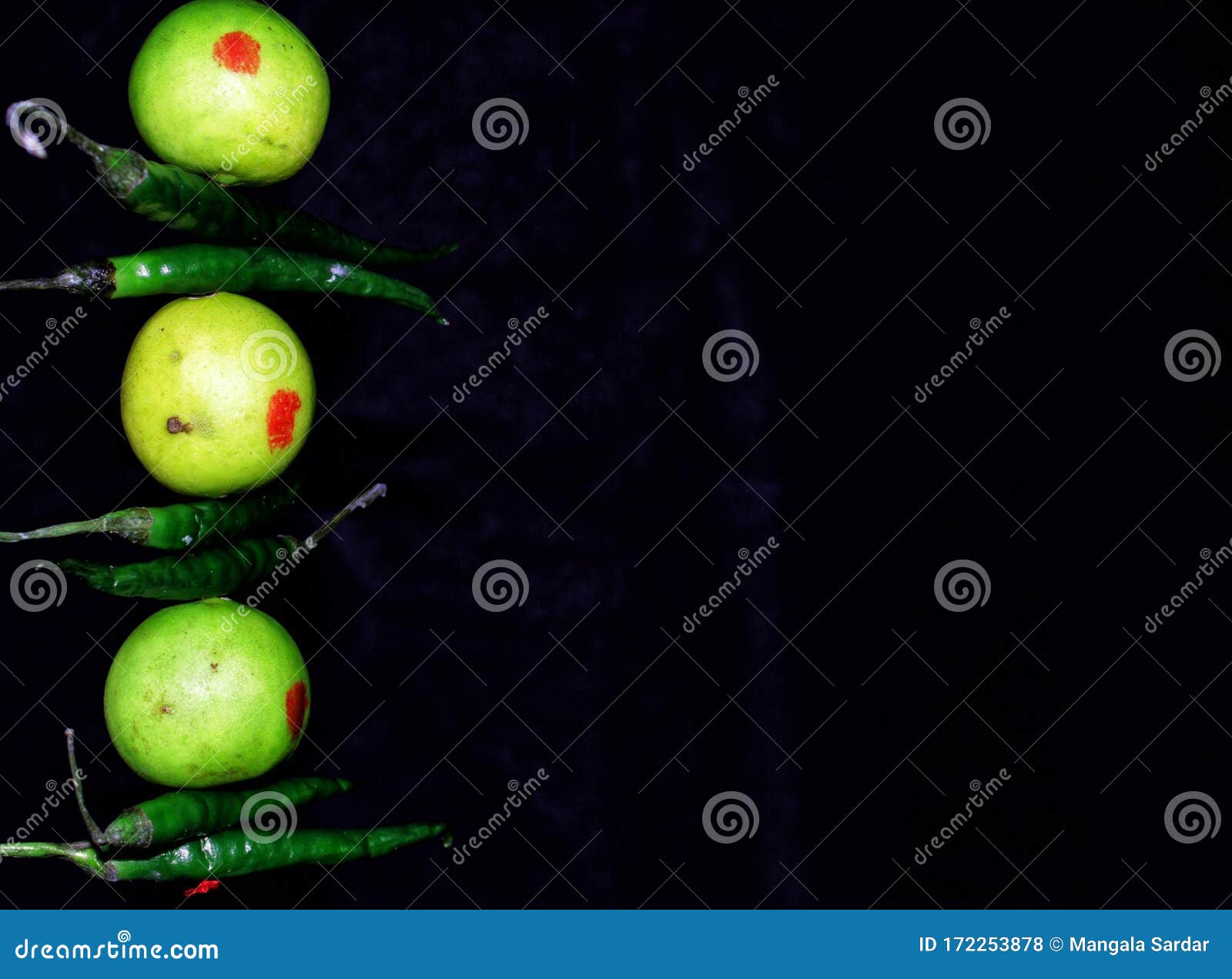 This Picture of a Lemon and Green Chili. Stock Photo - Image of lemon ...
