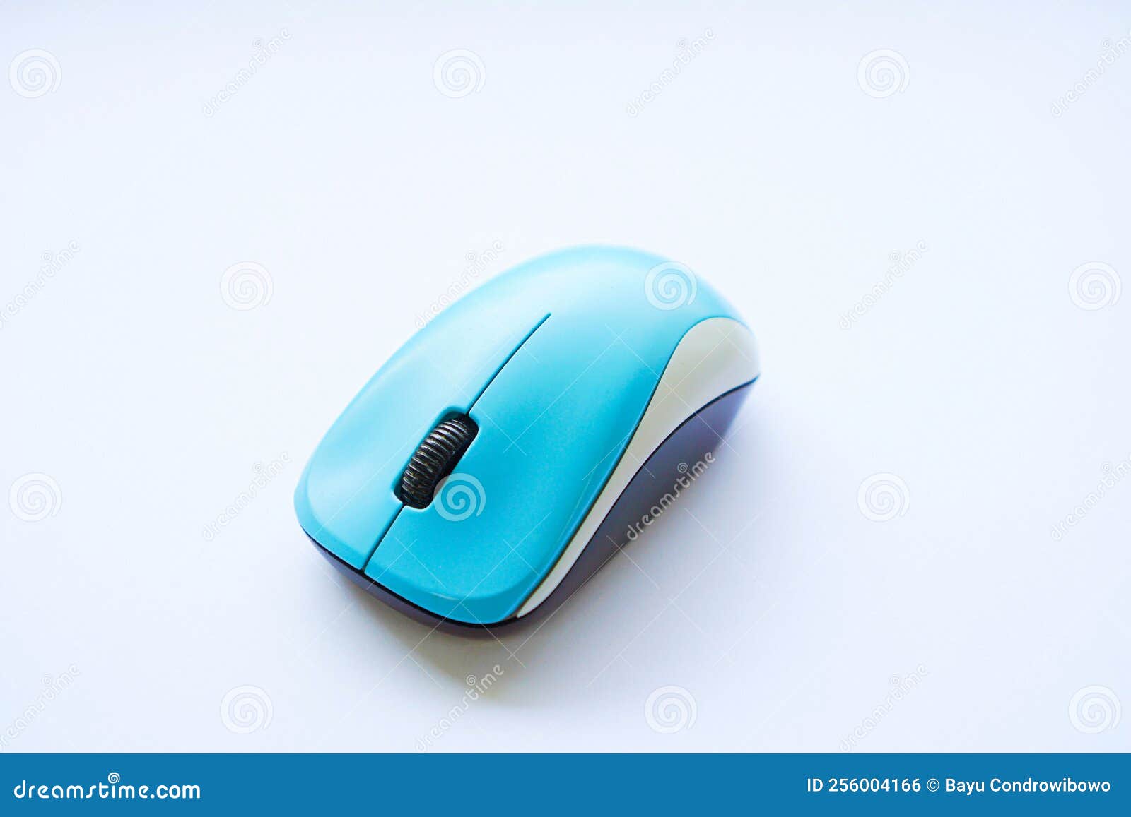 A Picture of Light Blue Wireless Mouse Stock Photo - Image of wheel ...
