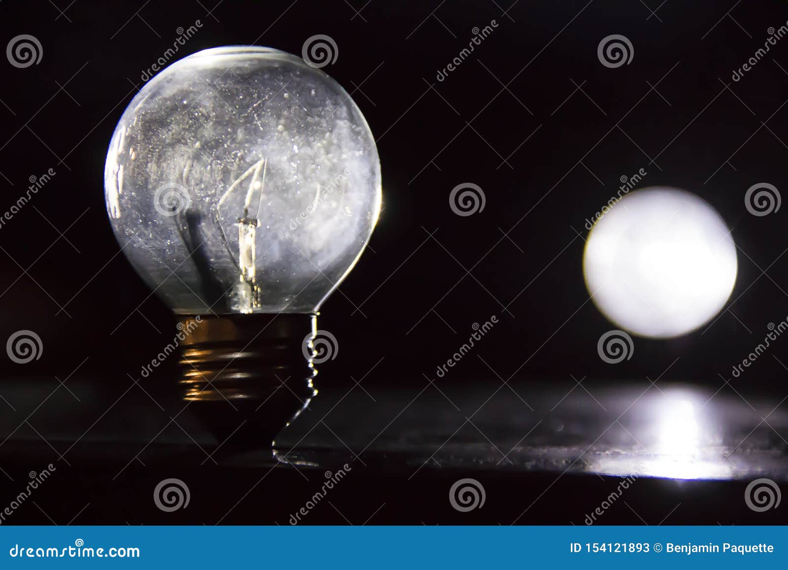 Lightbulb in Front of a Spotlight Stock Image - Image of blue, bright ...