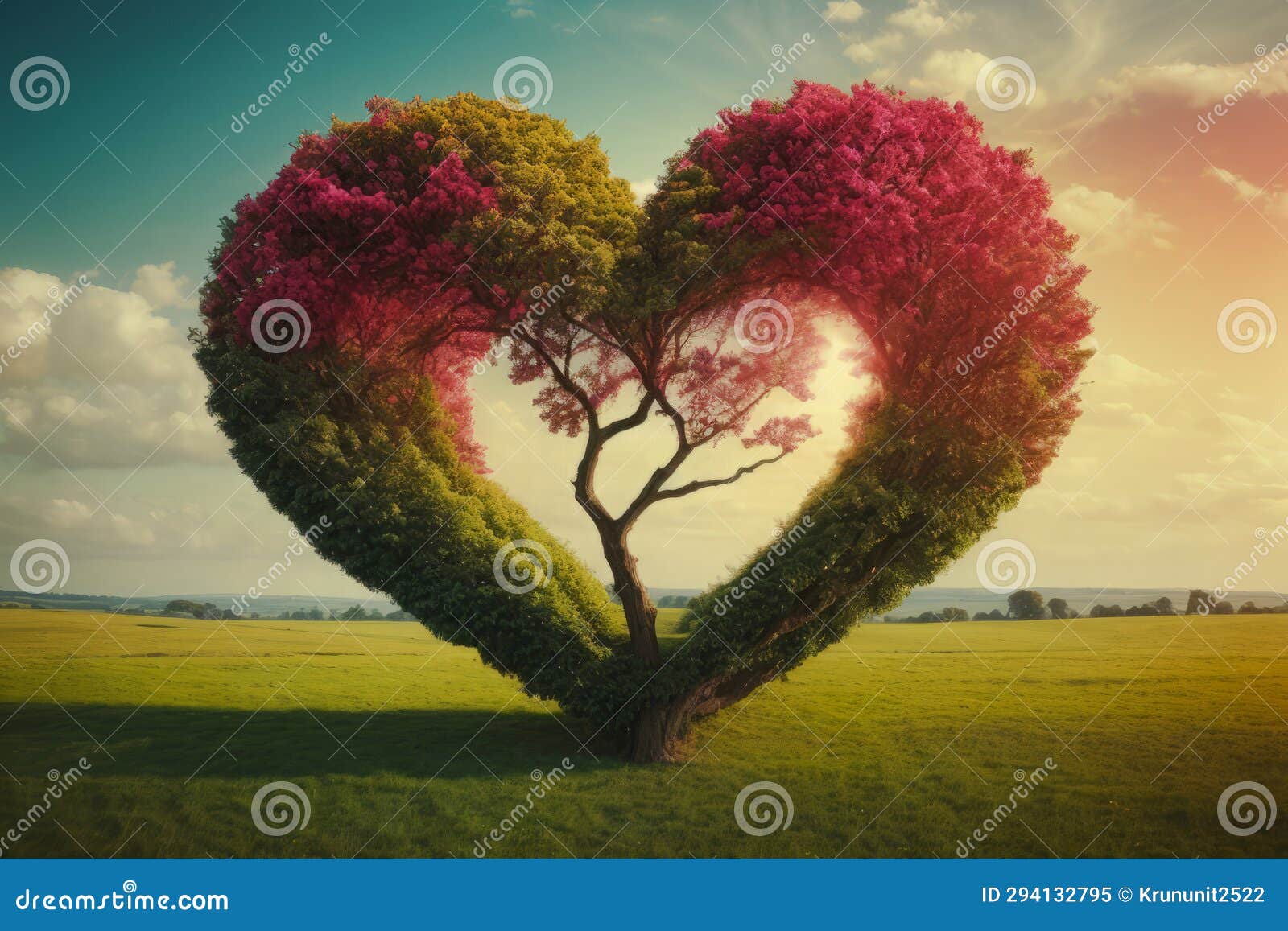 Lovely tree of love heart stock illustration. Illustration of beauty ...