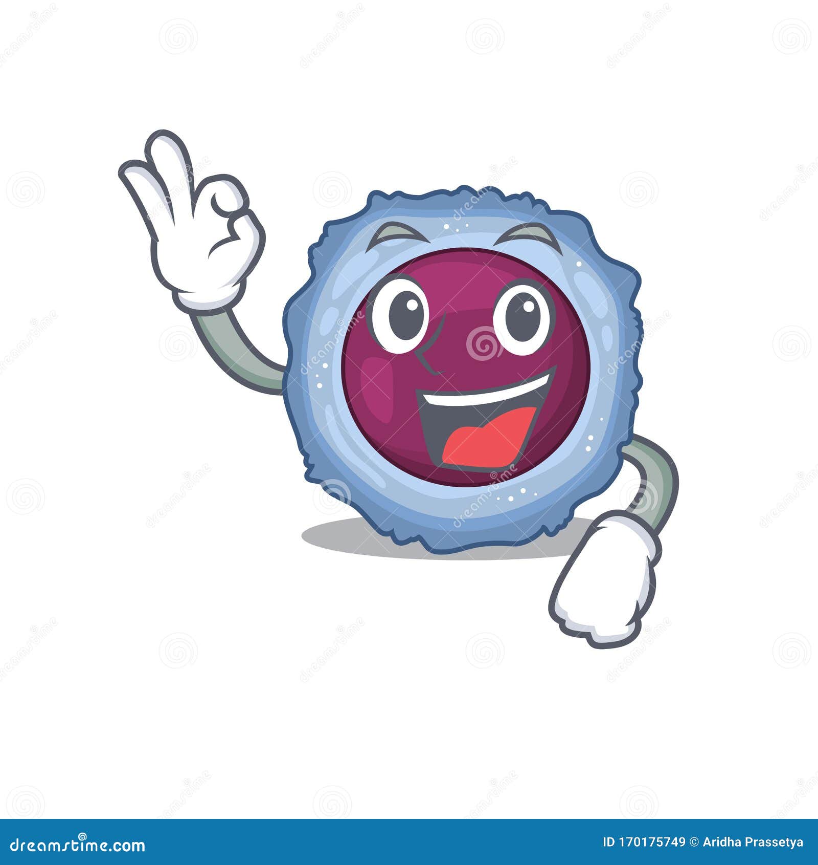 A Picture of Lymphocyte Cell Making an Okay Gesture Stock Vector ...