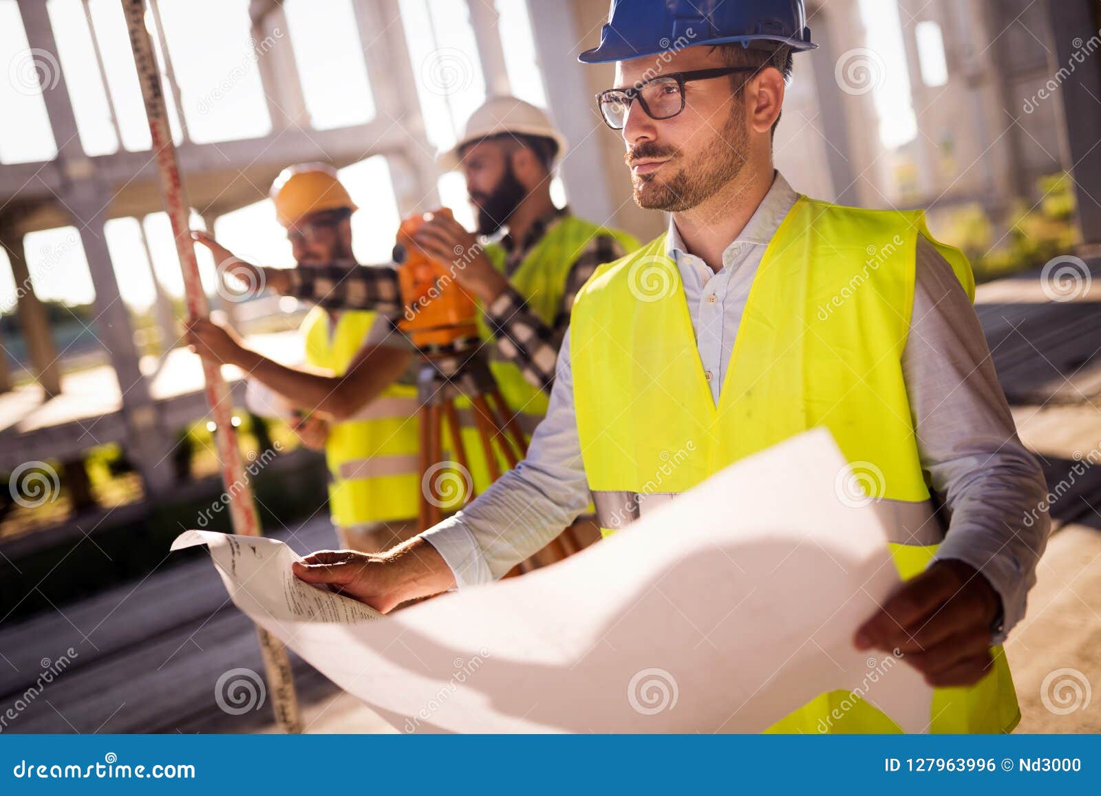 Picture of Construction Engineer Working on Building Site Stock Photo ...