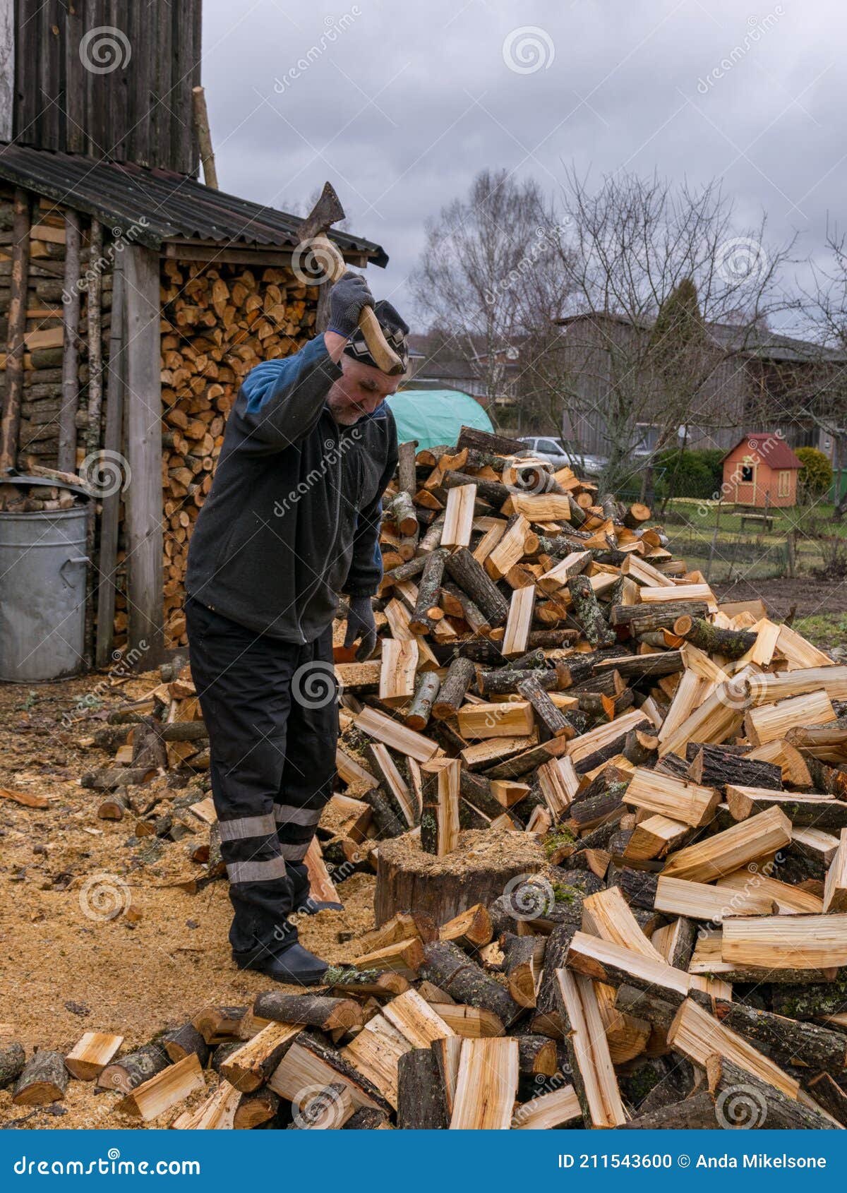 A Picture of a Man Breaking Wood Stock Photo - Image of wood, work ...